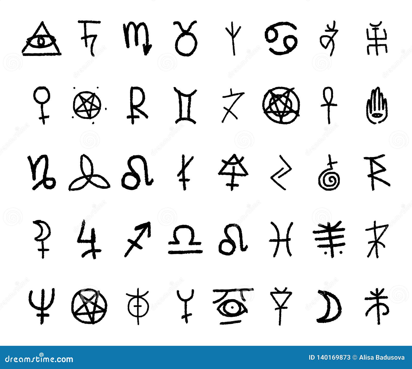 Vector Illustration Concept of Alchemy Icon. Black on White Background ...