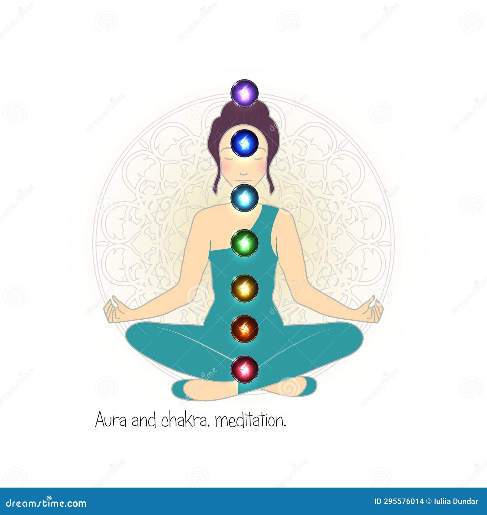 Vector Illustration Concept Aura and Chakras., Meditation. Stock Vector ...