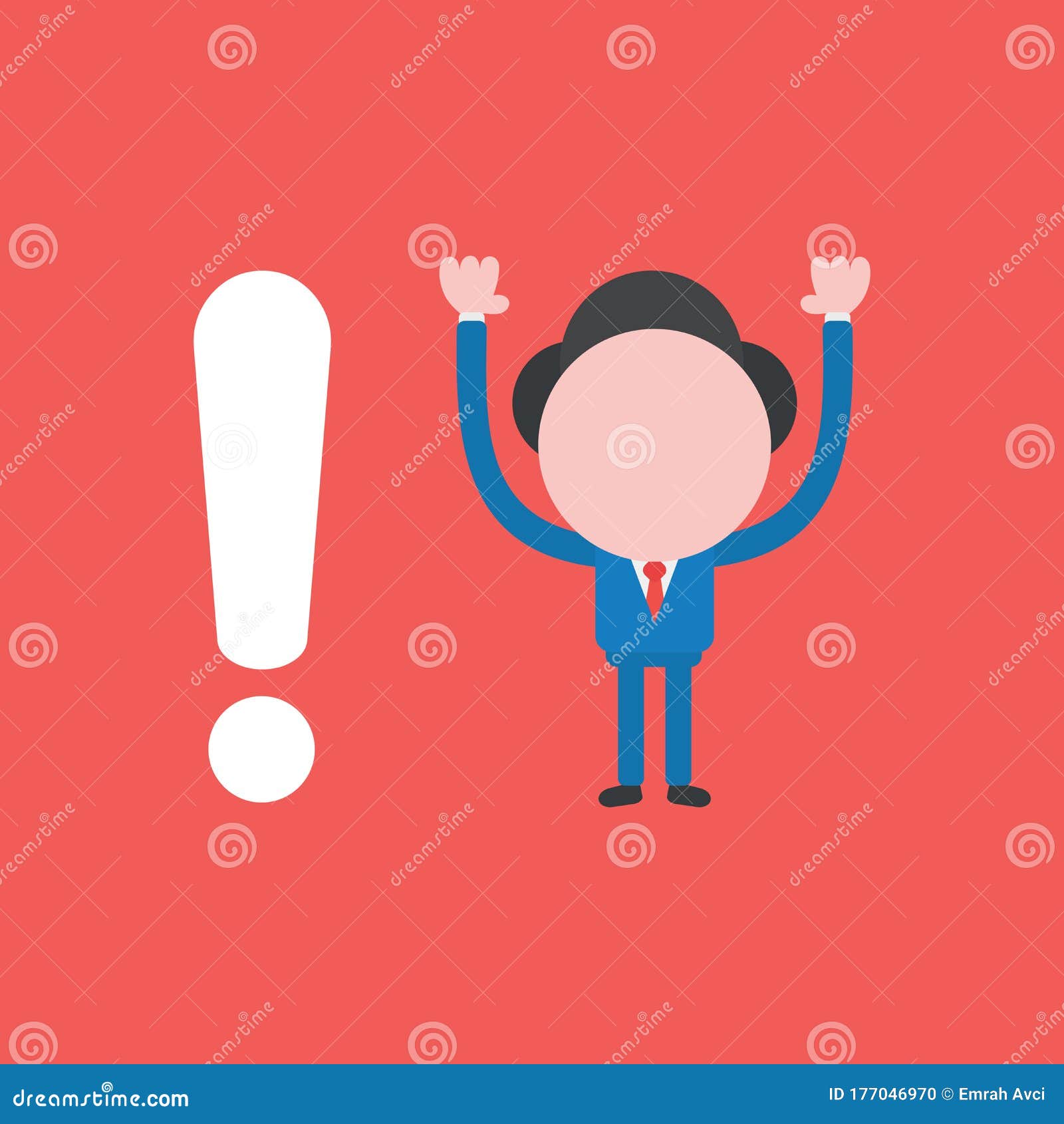 Vector Illustration Concept of Businessman Character with Exclamation ...