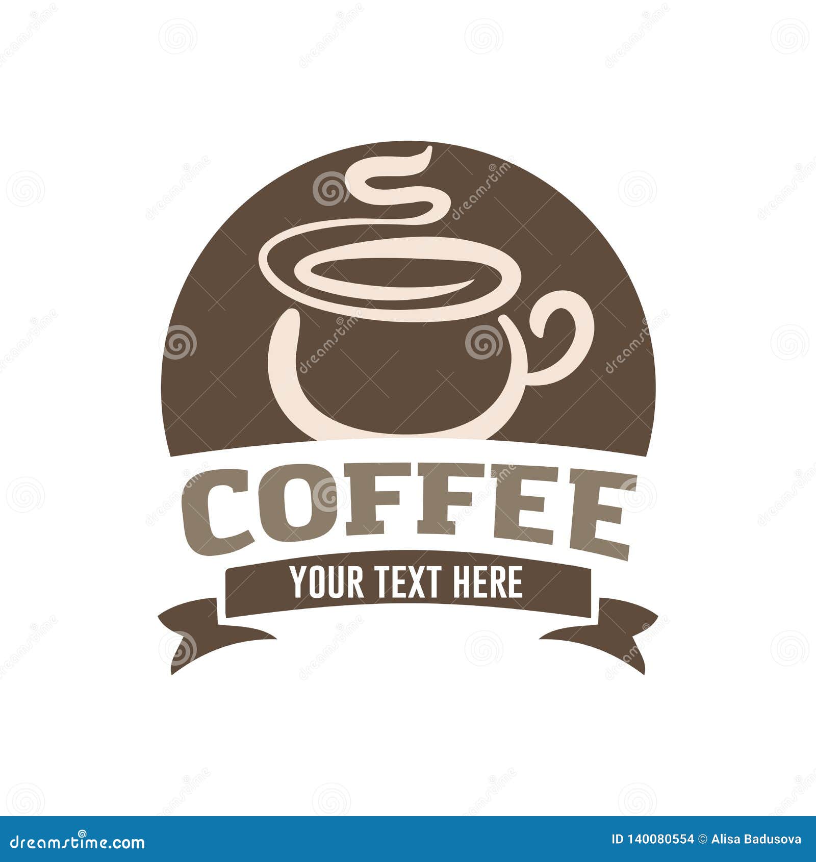 Vector Illustration Concept of Coffee Logo. Brown on Beige Background ...