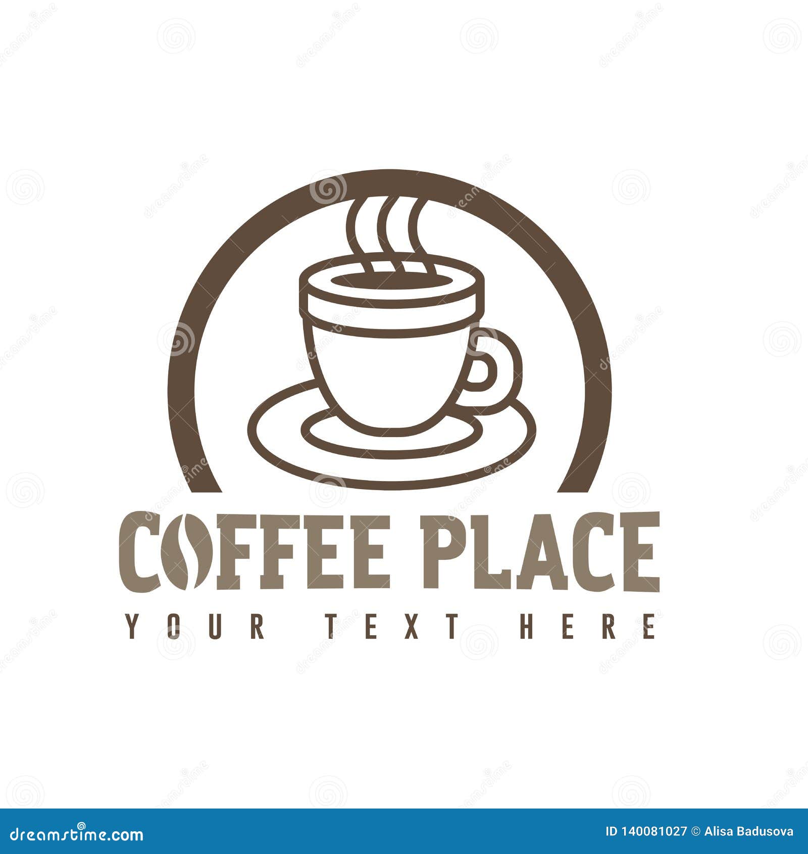 Vector Illustration Concept of Coffee Logo. Brown on Beige Background ...