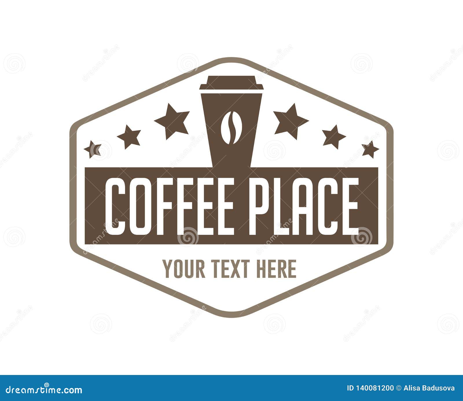 Vector Illustration Concept of Coffee Logo. Brown on Beige Background ...