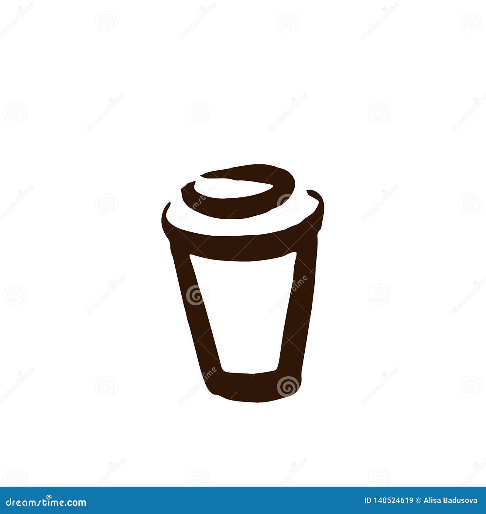 Vector Illustration Concept of Coffee Logo. Brown on Beige Background ...