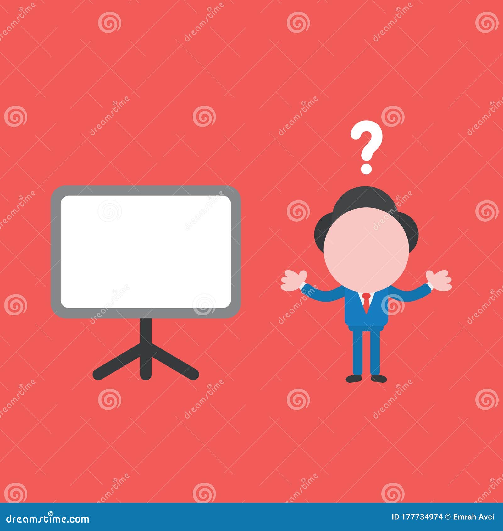 Vector Illustration Concept of Confused Businessman Character with ...