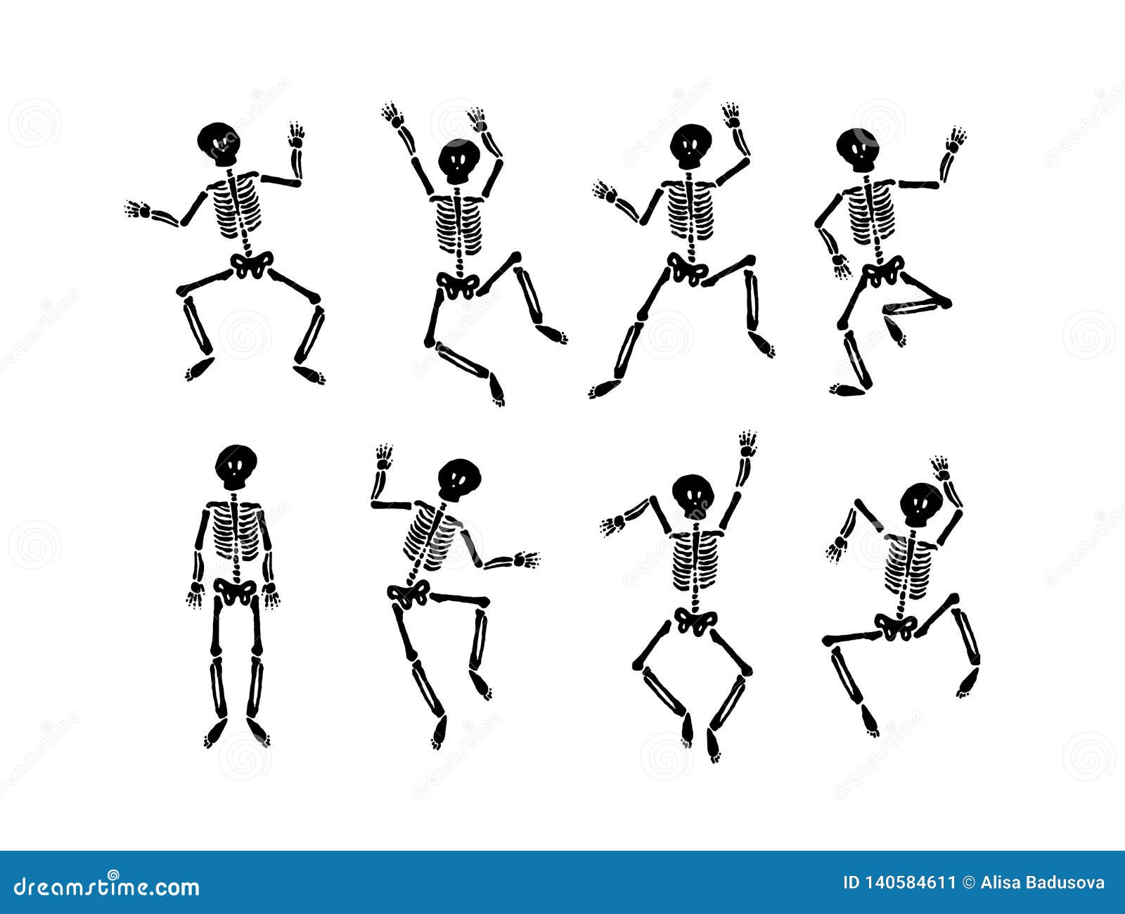 Vector Hand Drawn Illustration Concept of Dancing Happy Halloween ...