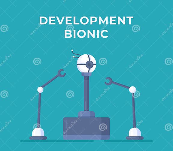 Vector Illustration of the Concept of Developing a Bionic Prosthetic ...