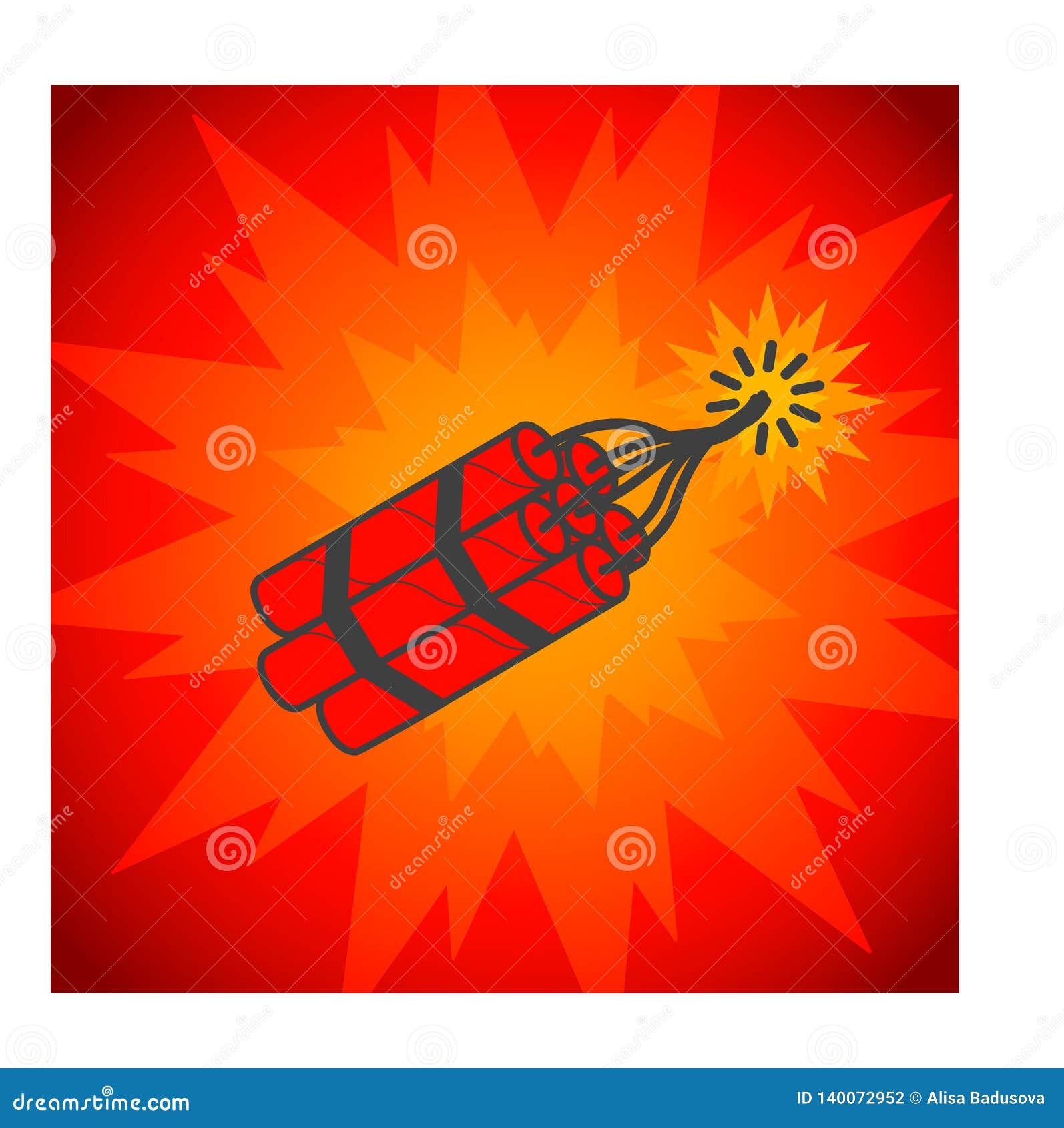 Vector Illustration Concept of Dynamite on White Background Stock ...
