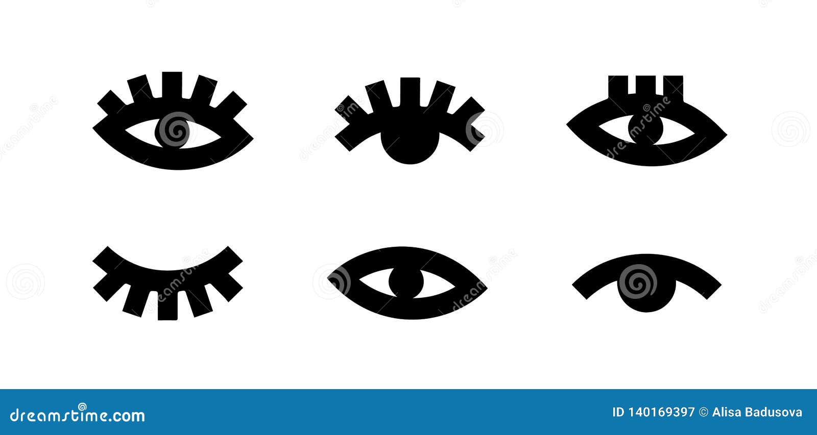 Vector Illustration Concept of Eye. Black on White Background Stock ...