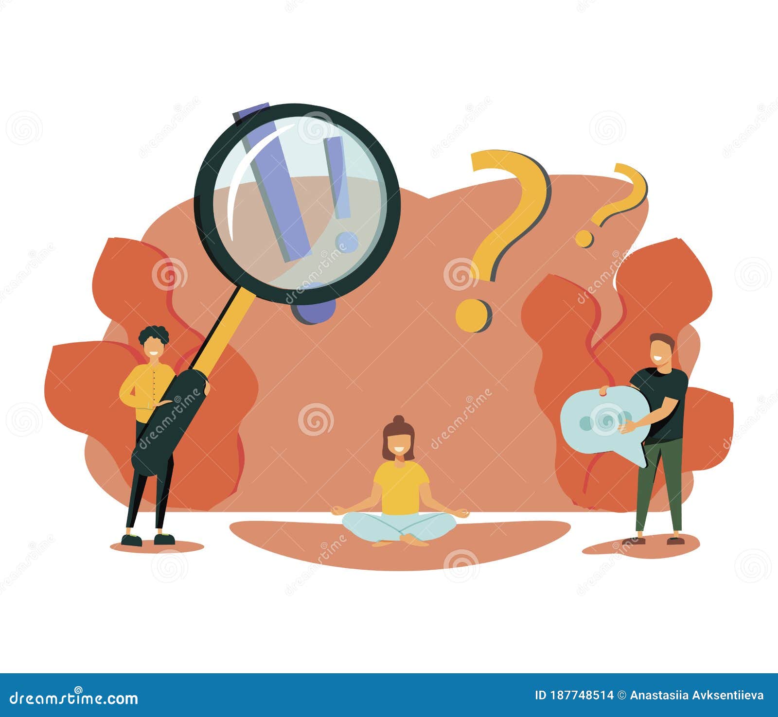 Vector Illustration, Concept Illustration of Frequently Asked Questions ...