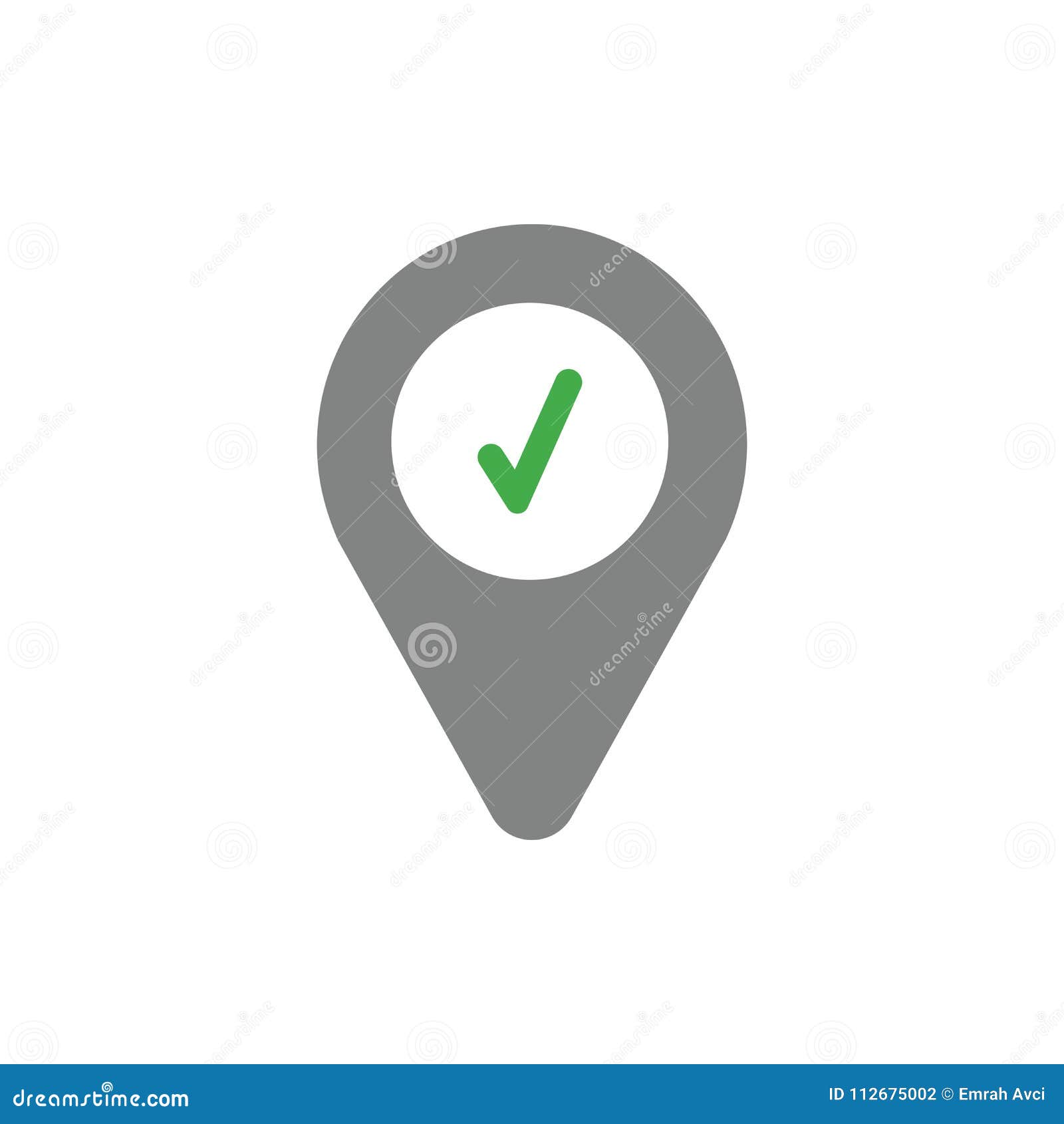 Vector Icon Concept of Check Mark Inside Map Pointer Stock Vector - Illustration of approve ...