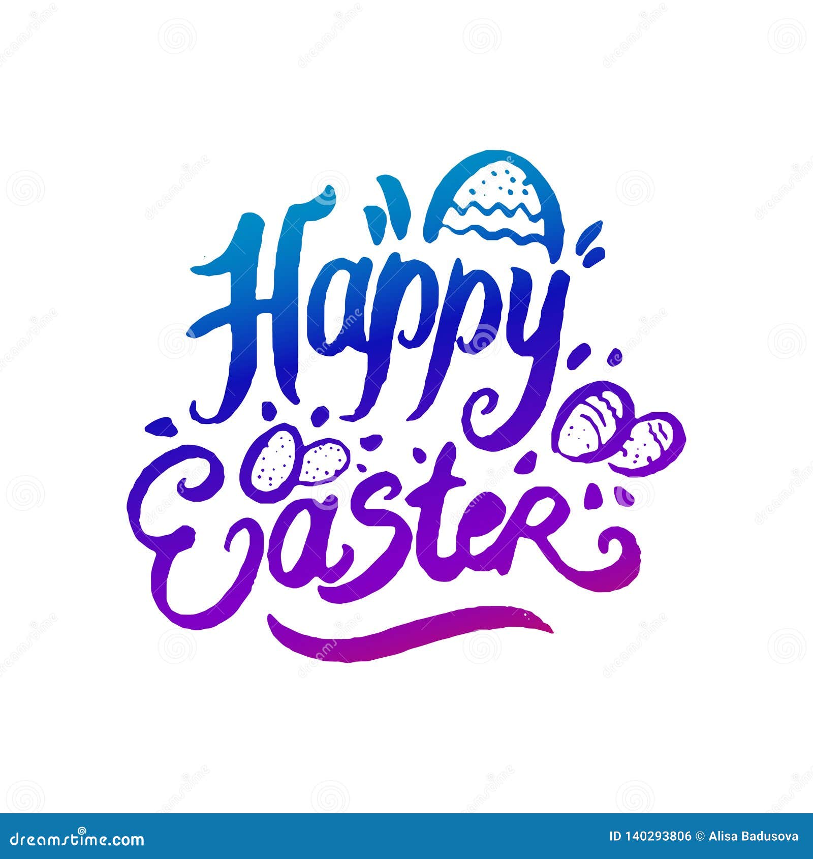 Vector Illustration Concept of Happy Easter Lettering Phrase Icon ...