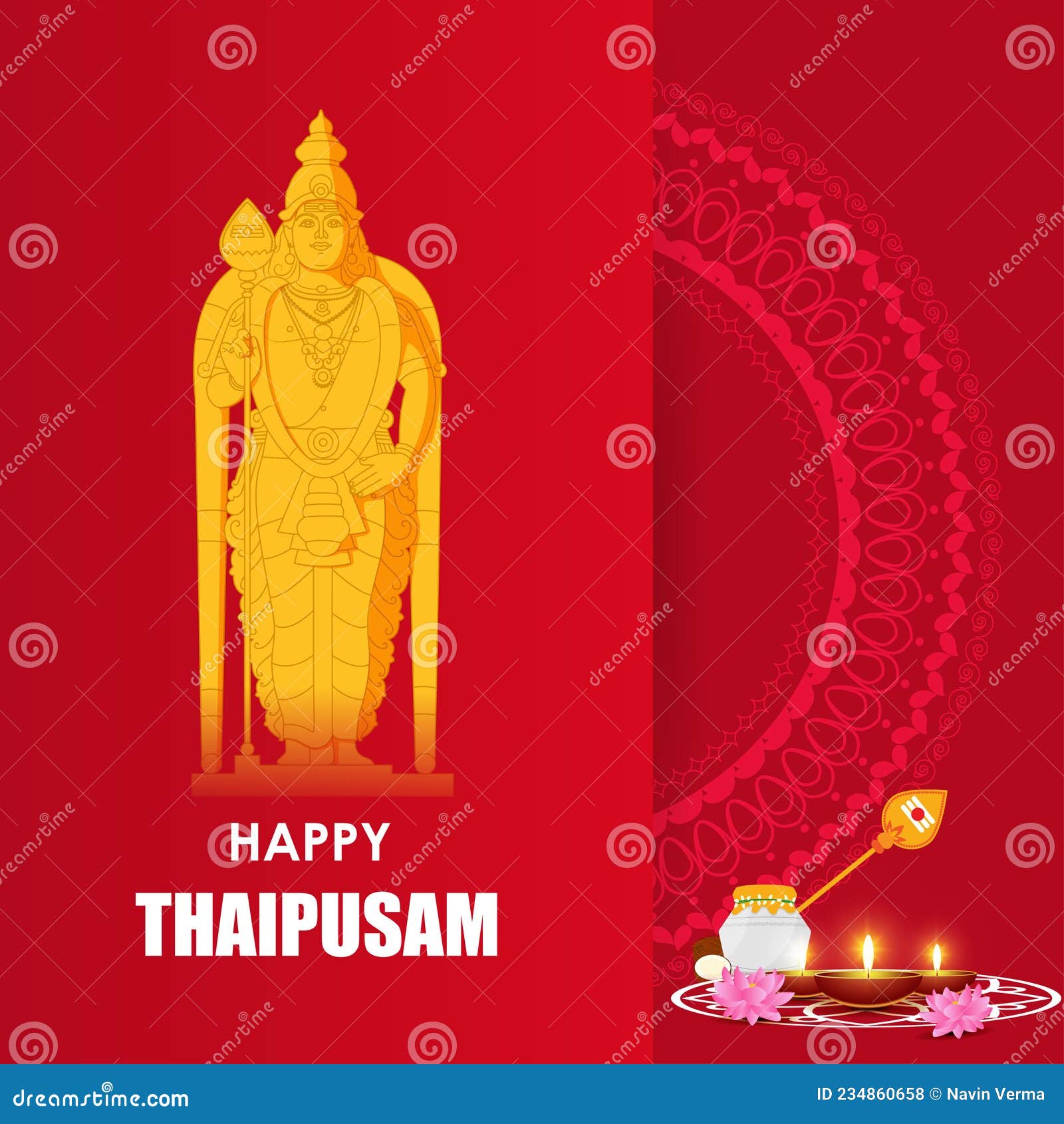 Vector Illustration Concept of Happy Thaipusam Stock Vector ...