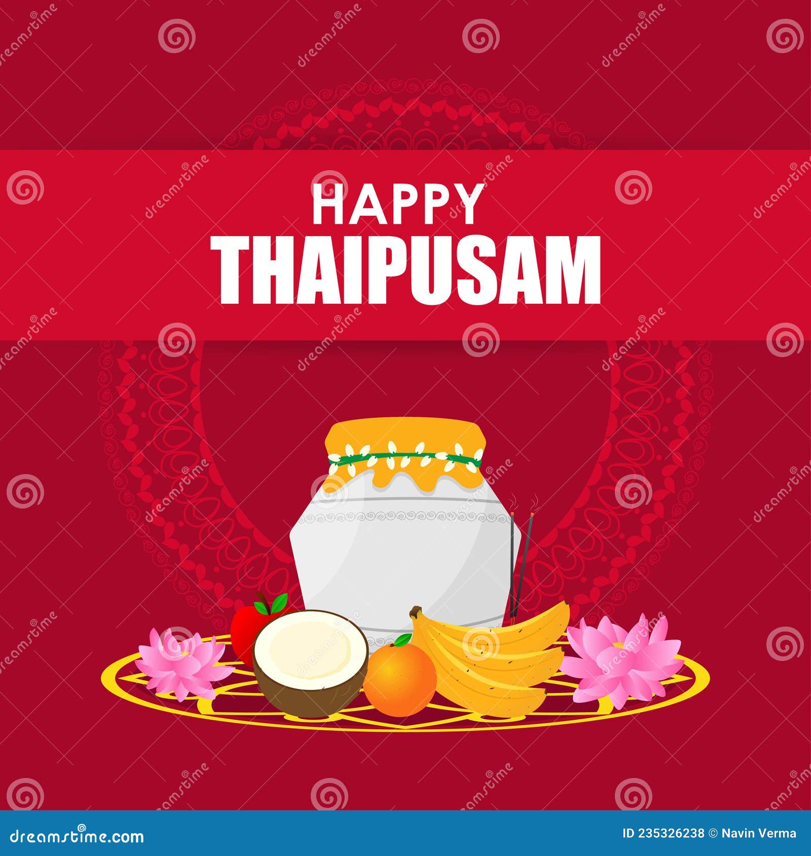Vector Illustration Concept of Happy Thaipusam Stock Vector ...