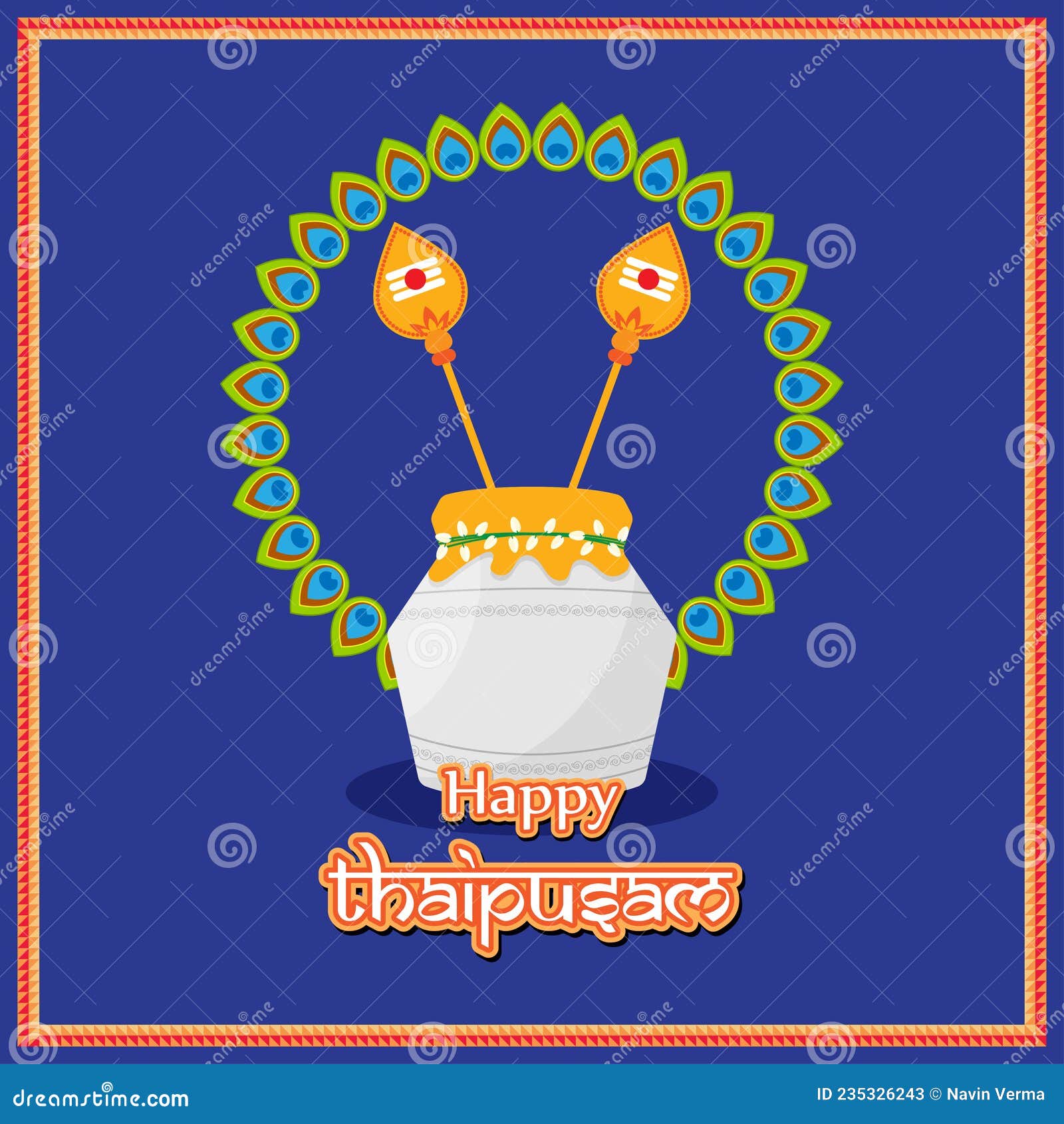 Vector Illustration Concept of Happy Thaipusam Stock Vector ...
