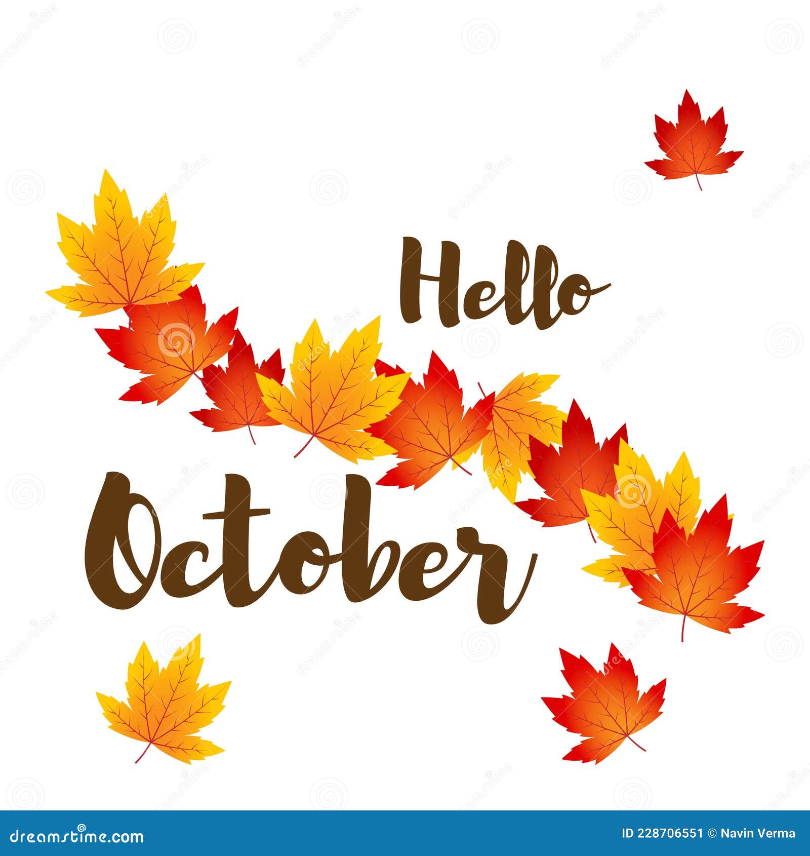 Vector Illustration Concept for Hello October Greeting Stock Vector ...