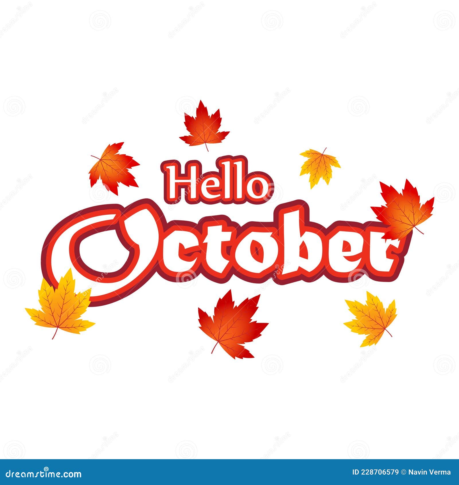 Vector Illustration Concept for Hello October Greeting Stock Vector ...