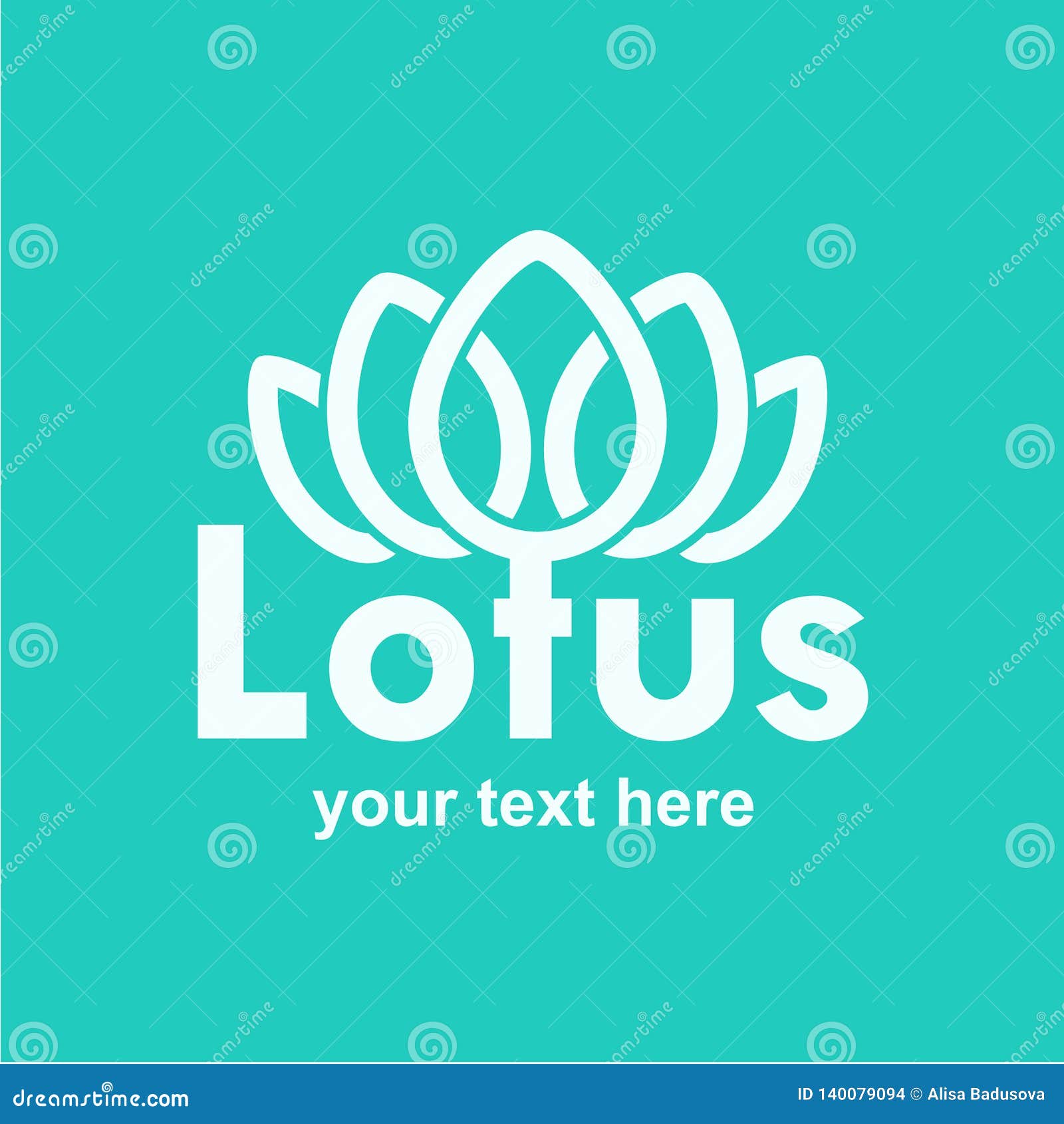 Vector Illustration Concept of a Lotus Logo. Icon on Color Background ...