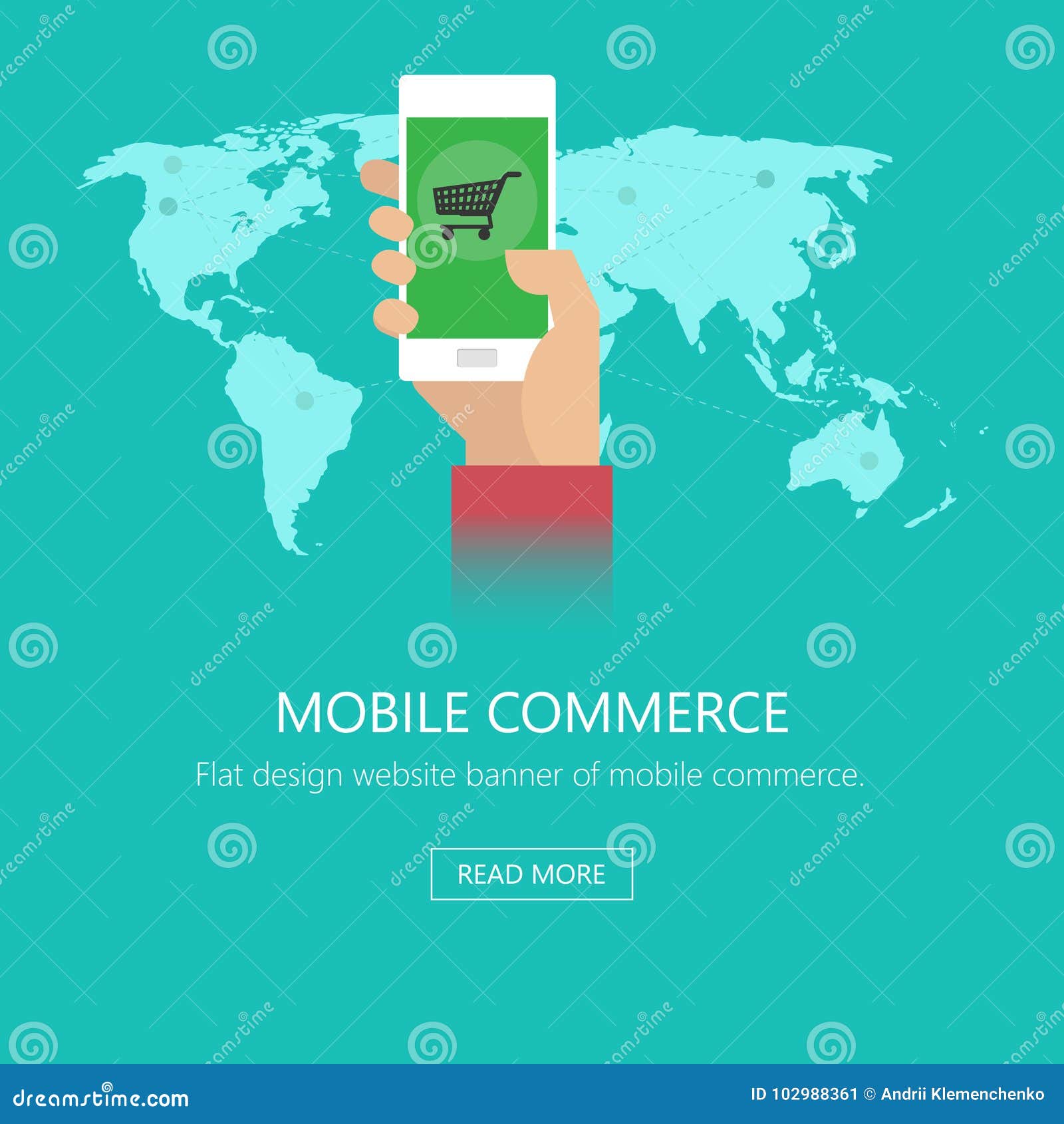 Vector Illustration of the Concept of Mobile Commerce Stock Vector ...
