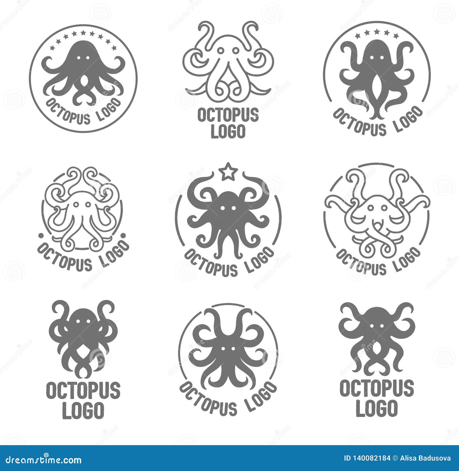 Vector Illustration Concept of a Octopus Logo. Icon on White Background ...