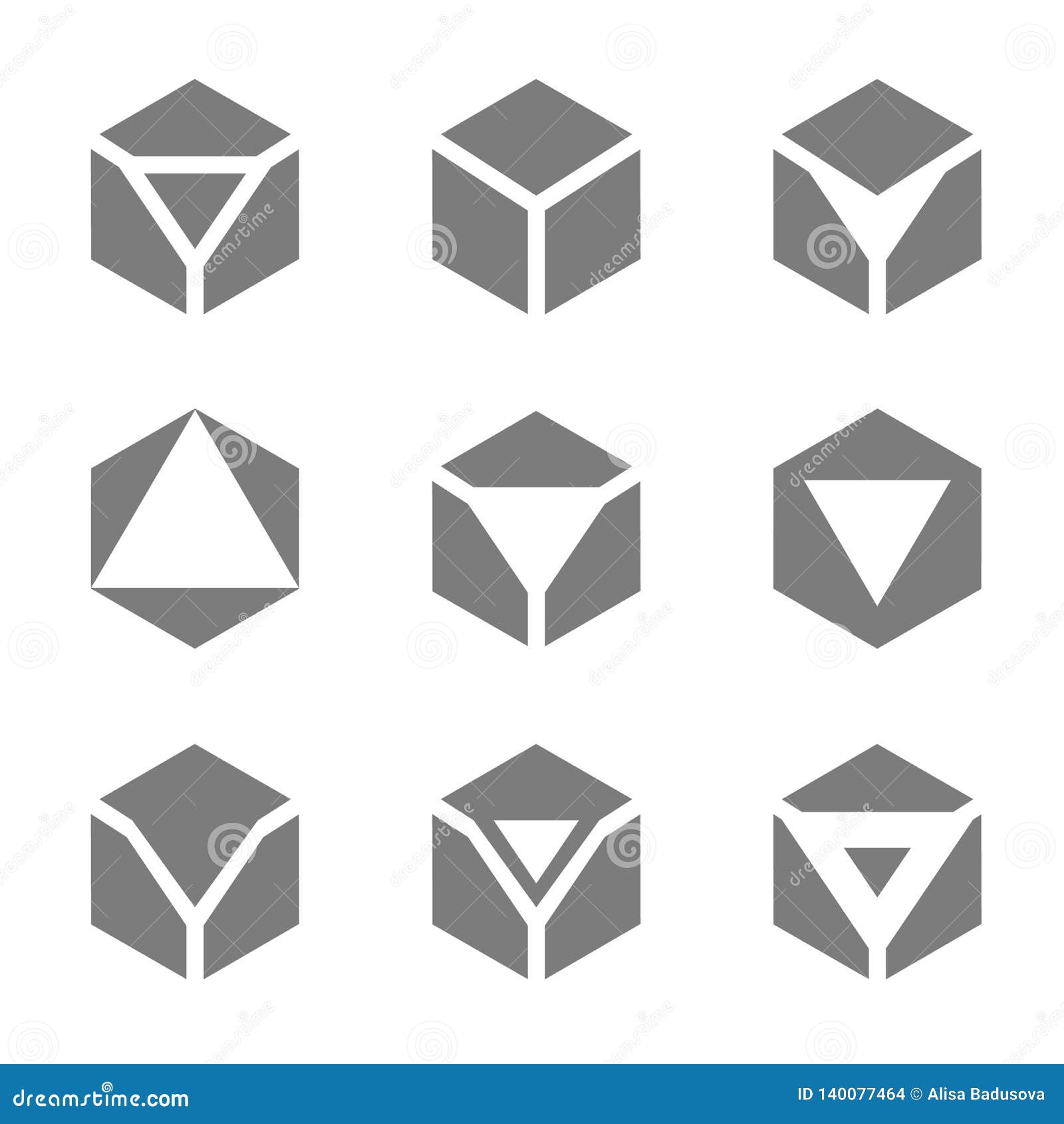 Vector Illustration Concept of Pentagon Logo. Icon on White Background ...