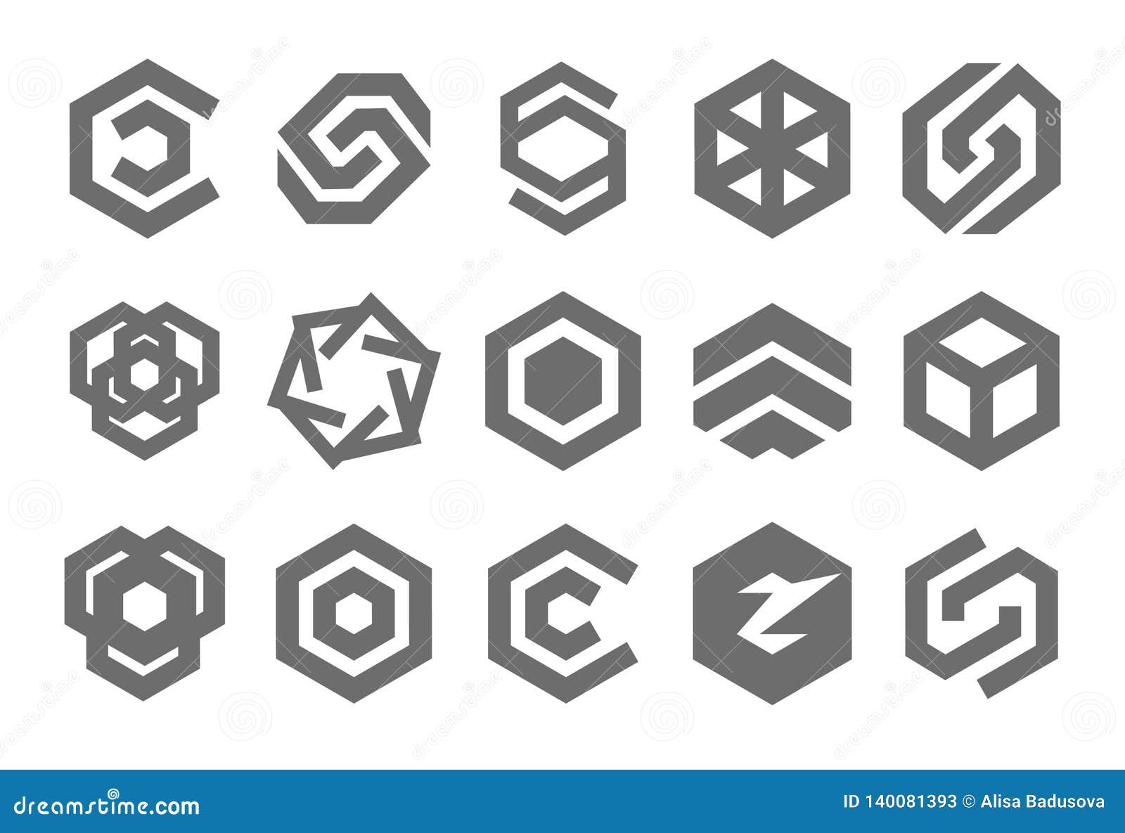 Vector Illustration Concept of Pentagon Logo. Icon on White Background ...