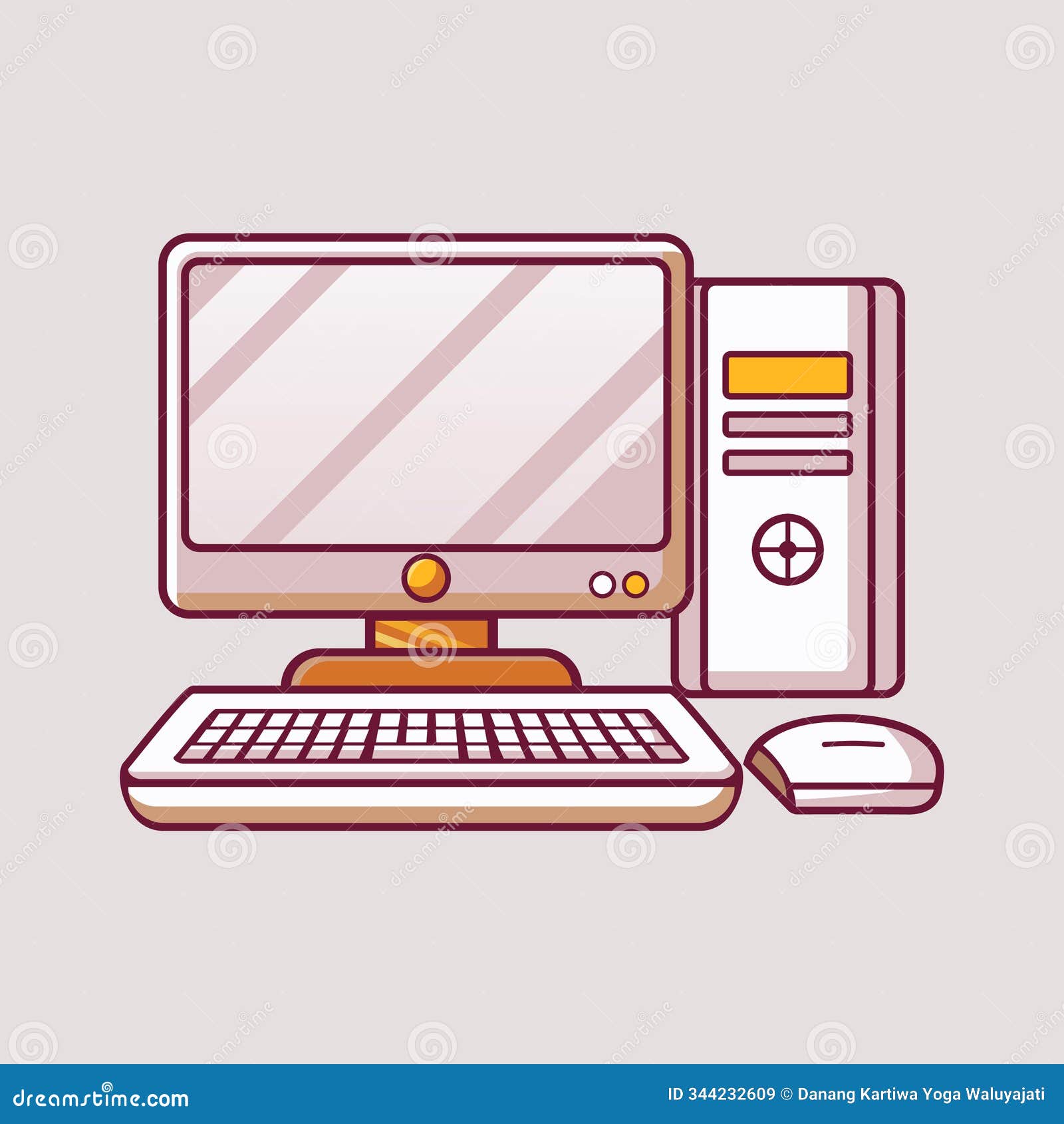 Vector Illustration Concept of Personal Computer. Flat Design for ...