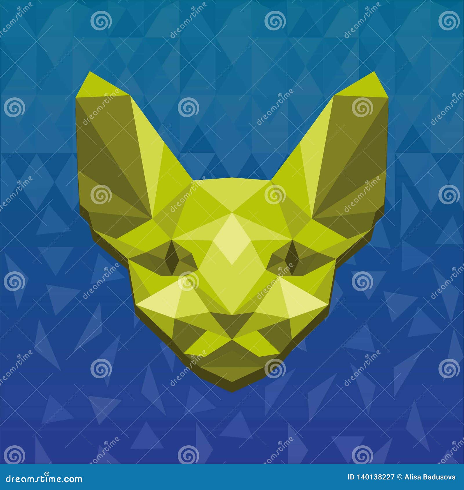 Vector Illustration Concept of Polygonal Sphinx. Color on White ...