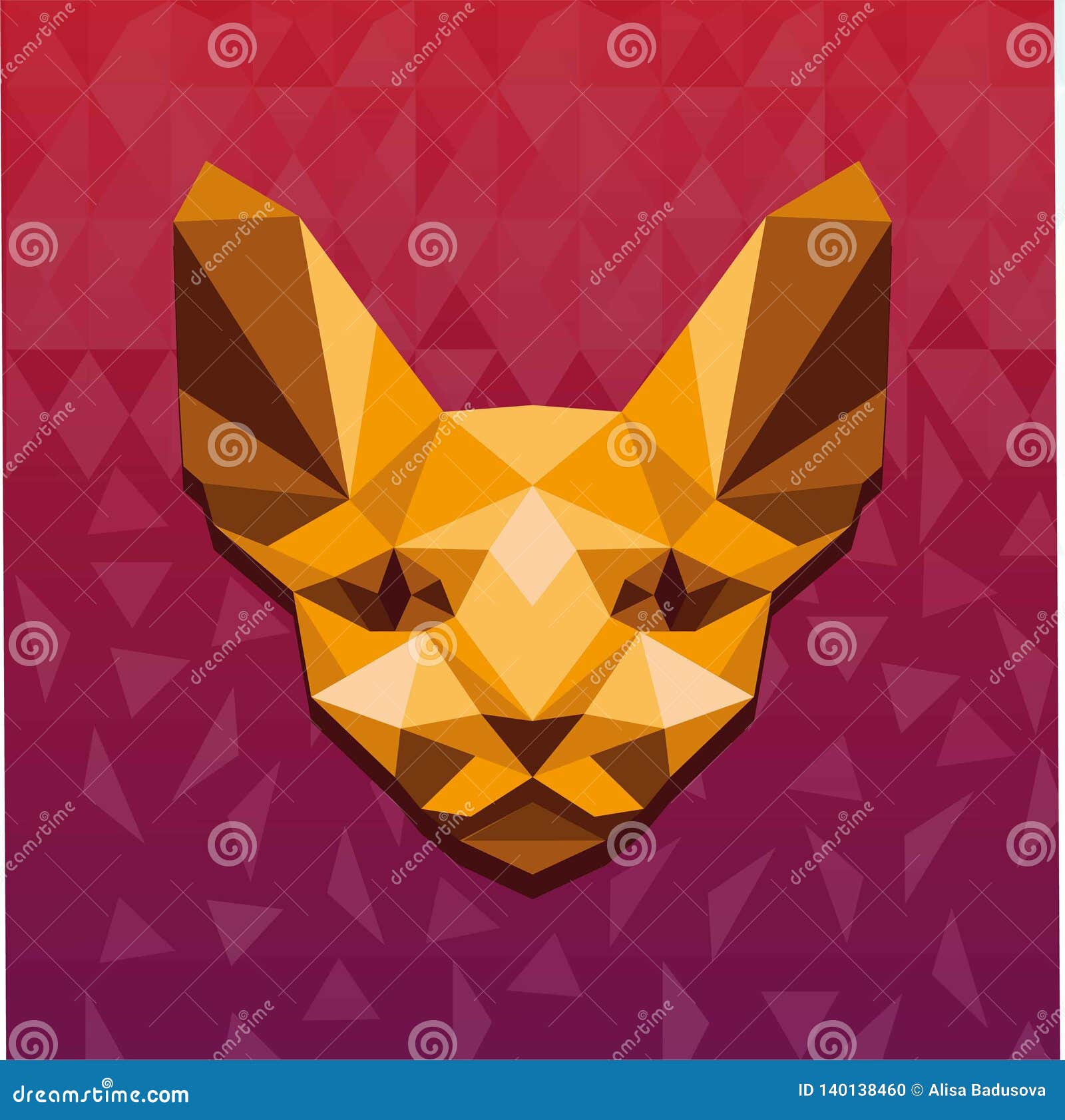 Vector Illustration Concept of Polygonal Sphinx. Color on White ...
