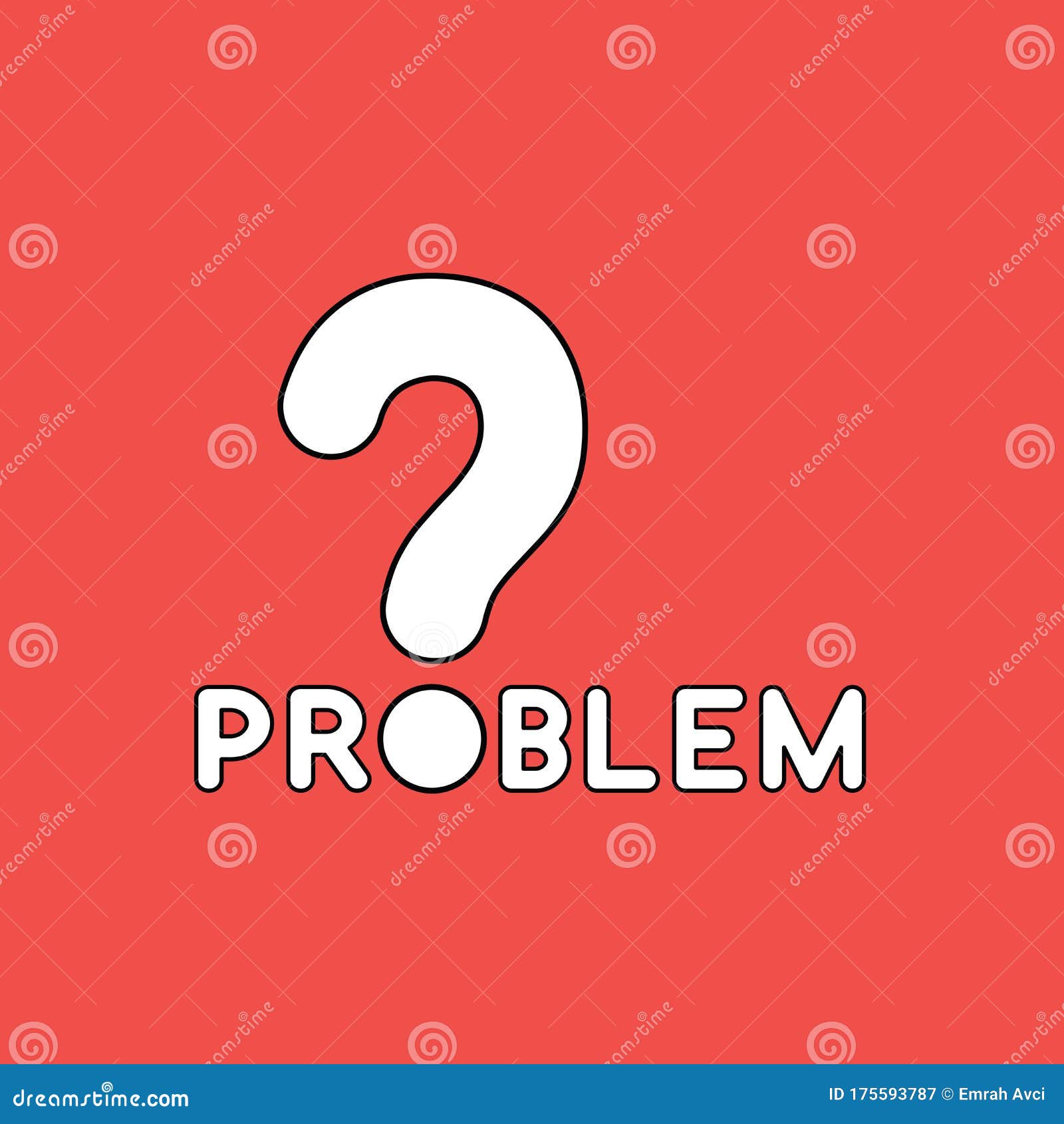 Vector Illustration Concept of Problem Text with Question Mark Stock ...