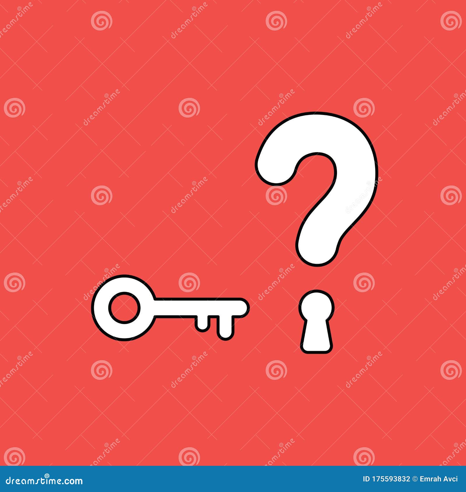 Vector Illustration Concept of Question Mark with Key and Keyhole Stock ...