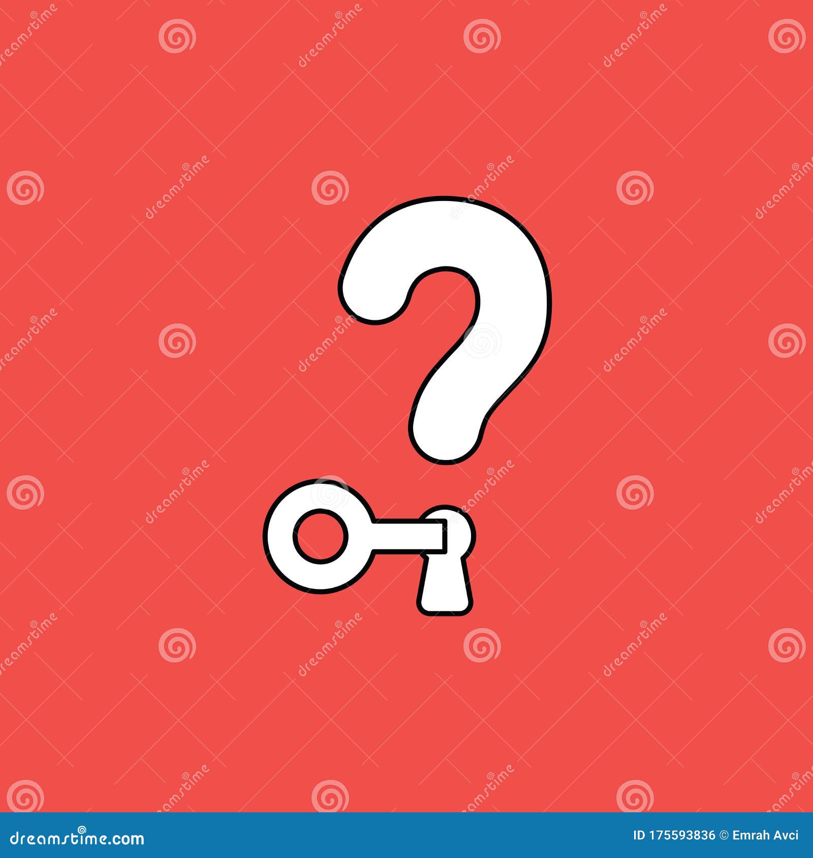 Vector Illustration Concept of Question Mark with Key Locking or ...