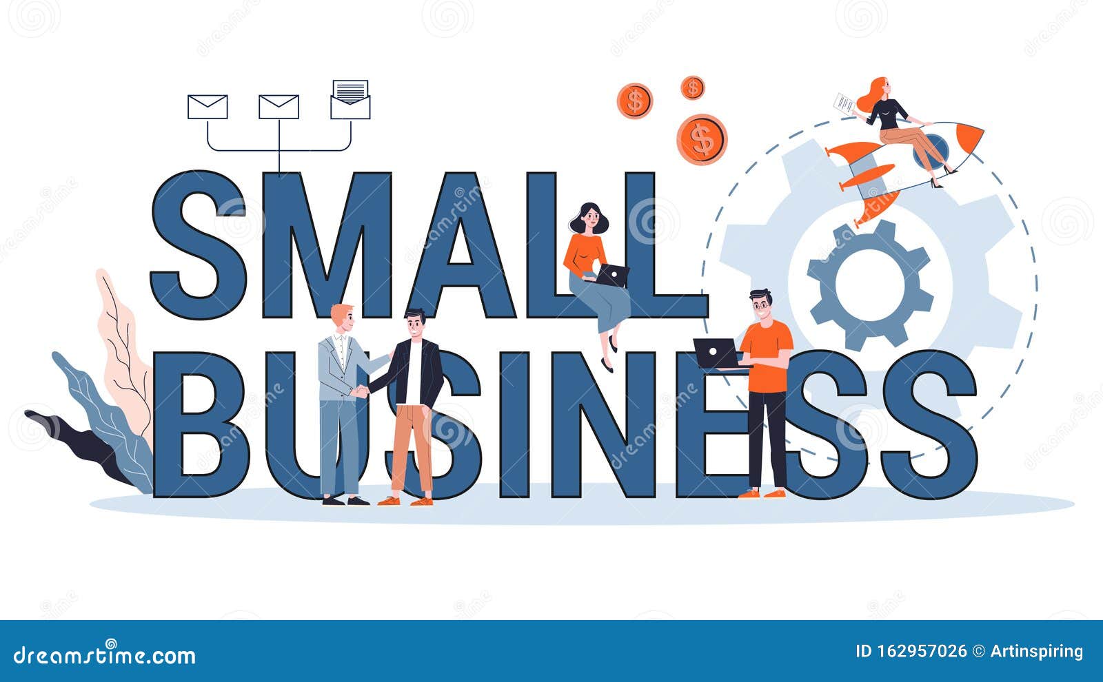 Vector Illustration for Concept of Small Business. Idea of Growth Stock ...