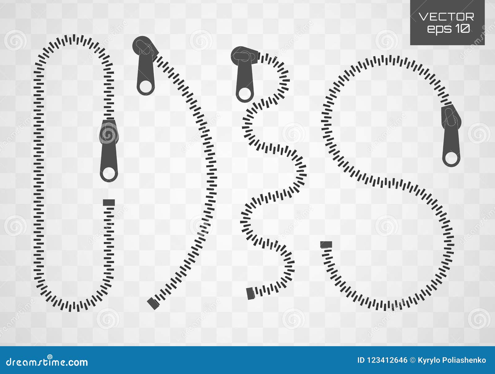 Zipper Buttoned. Flat Style. Stock Vector - Illustration of ...