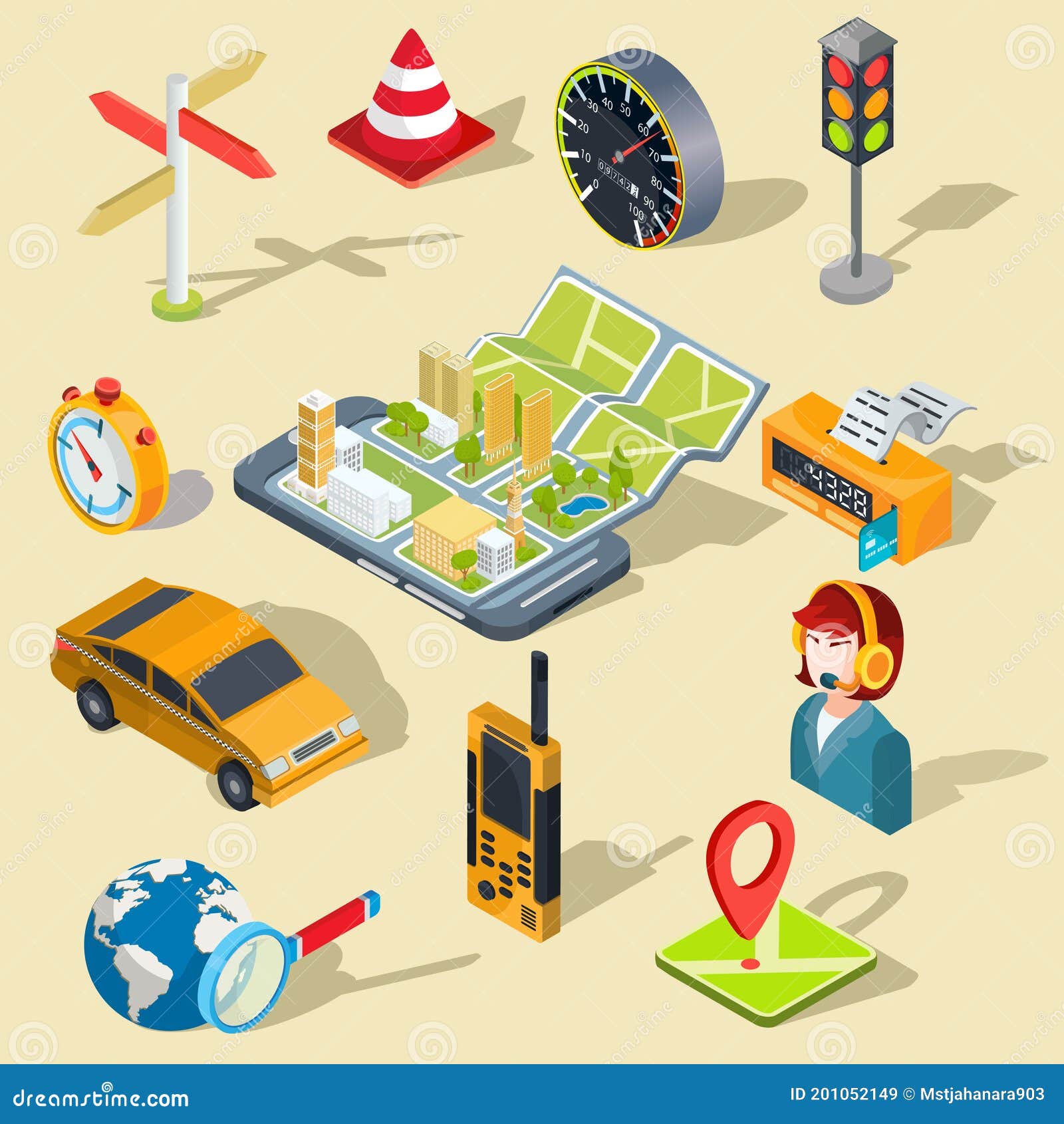 Vector Illustration of the Concept of Using the Mobile Application of ...