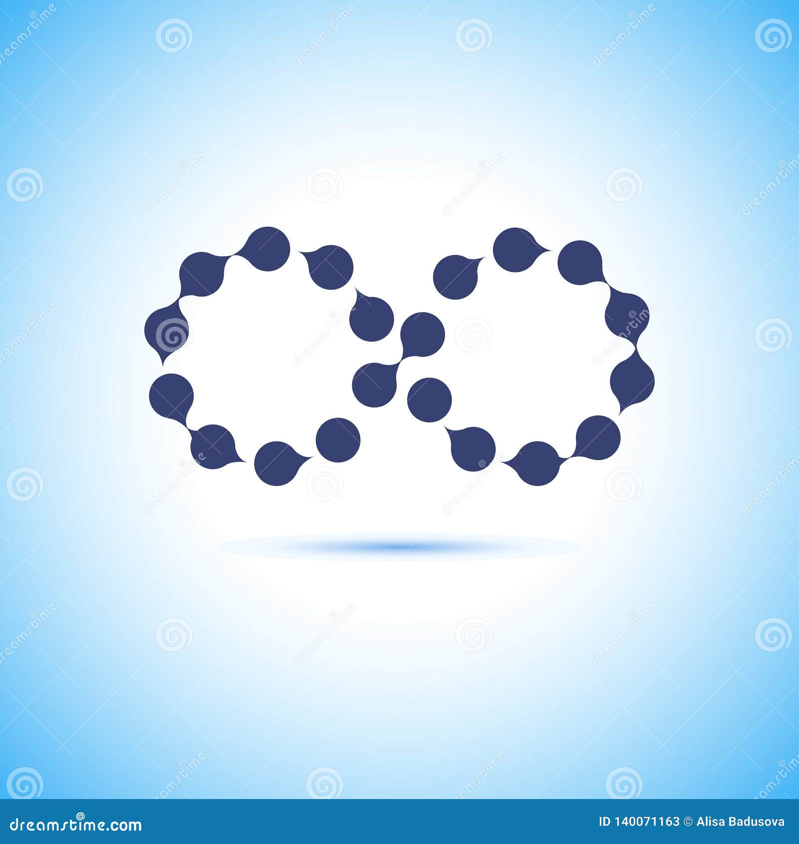 Vector Illustration Concept of Water Eternity Logo. Black on White and ...