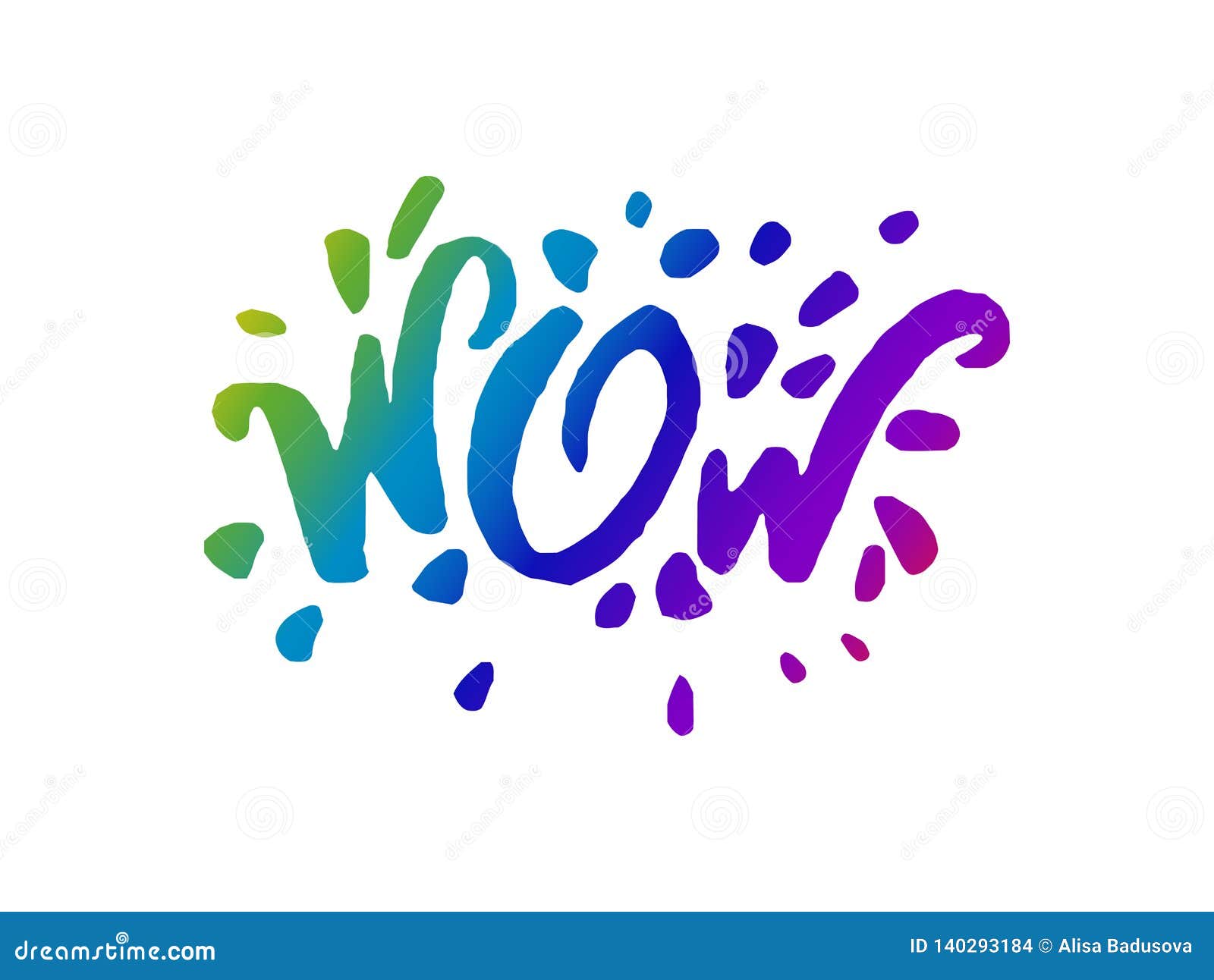 Vector Illustration Concept of Wow Phrase Word Lettering Phrase Icon ...