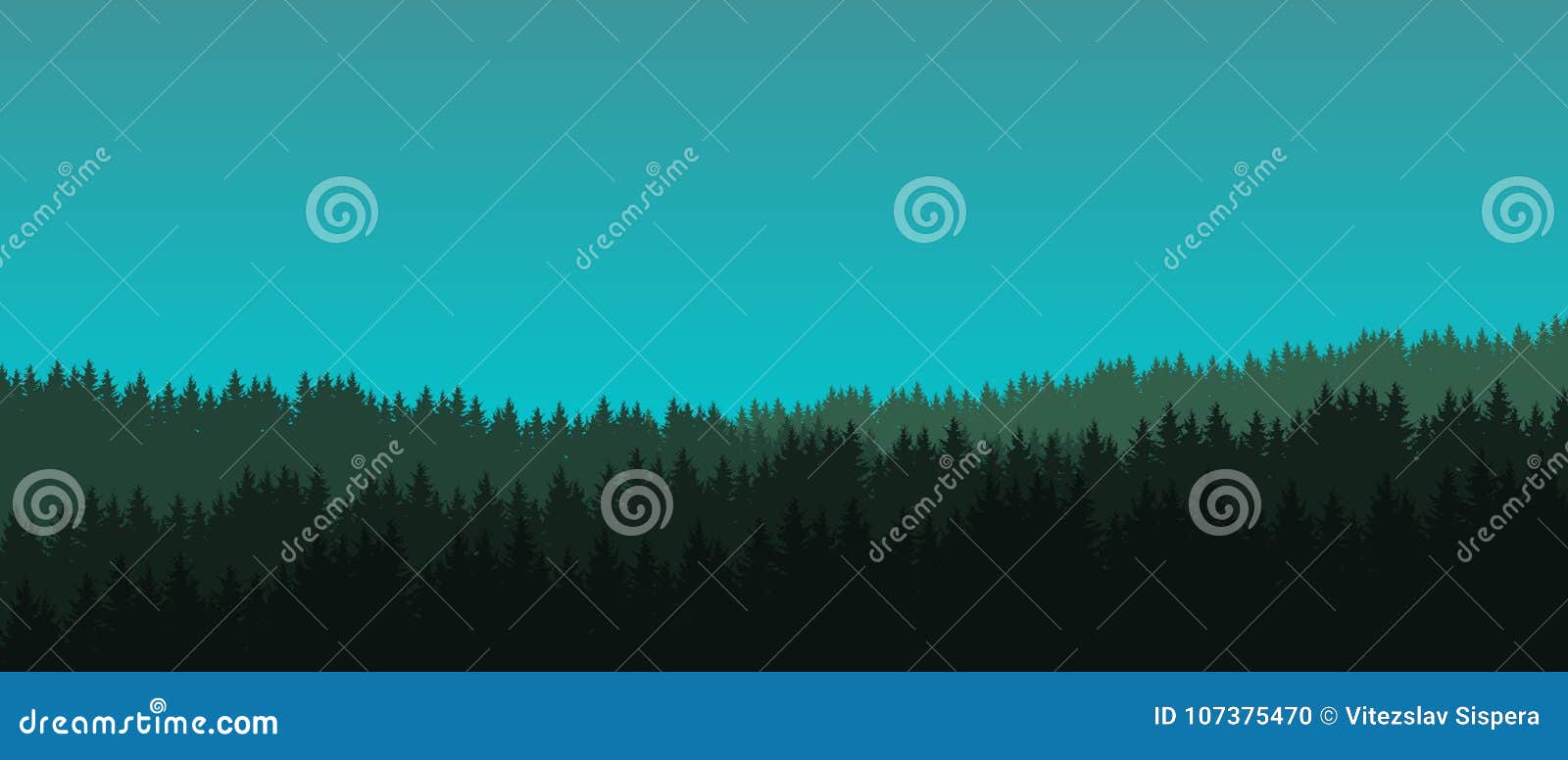 Vector Illustration of a Coniferous Forest Stock Vector - Illustration ...