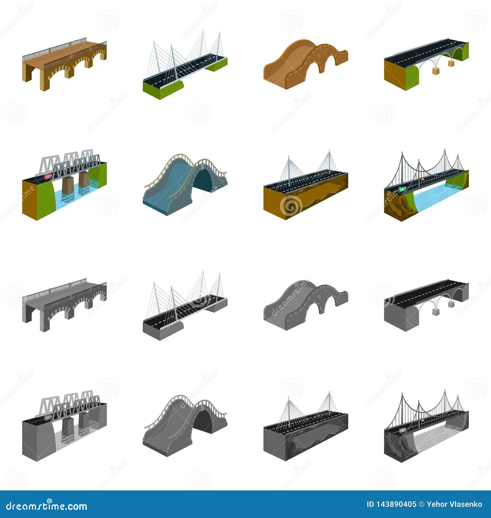 Vector Illustration of Connection and Design Sign. Set of Connection ...