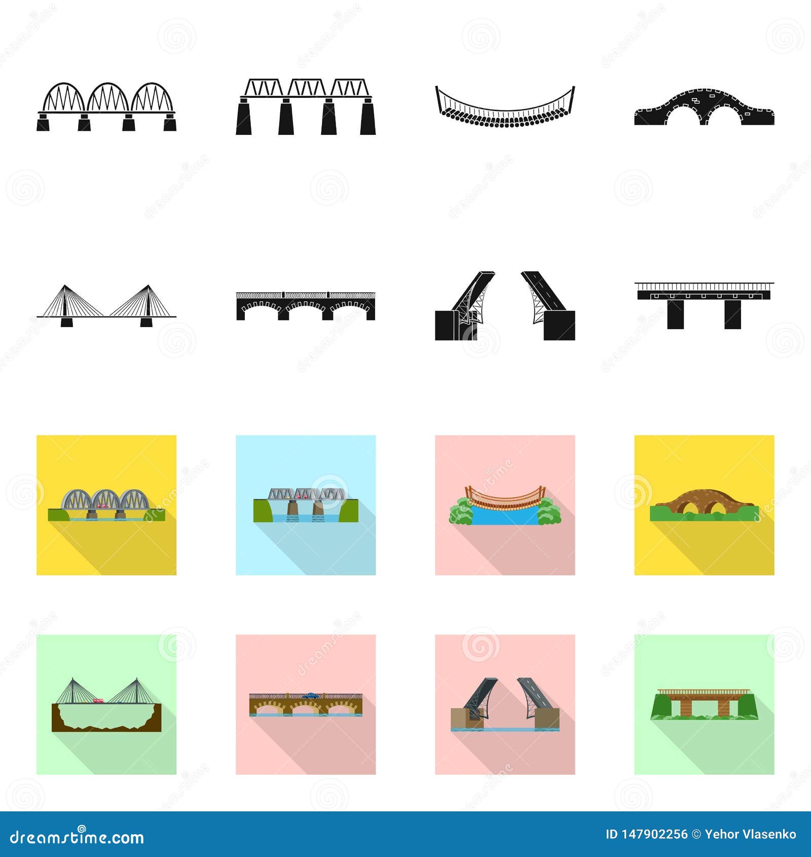 Vector Illustration of Connection and Design Symbol. Collection of ...