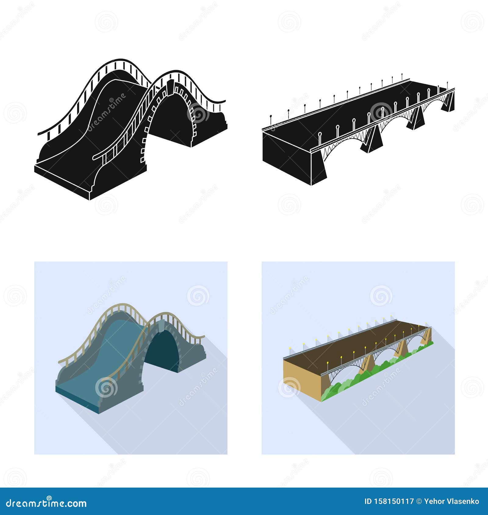 Vector Design of Connection and Design Icon. Set of Connection and Side ...