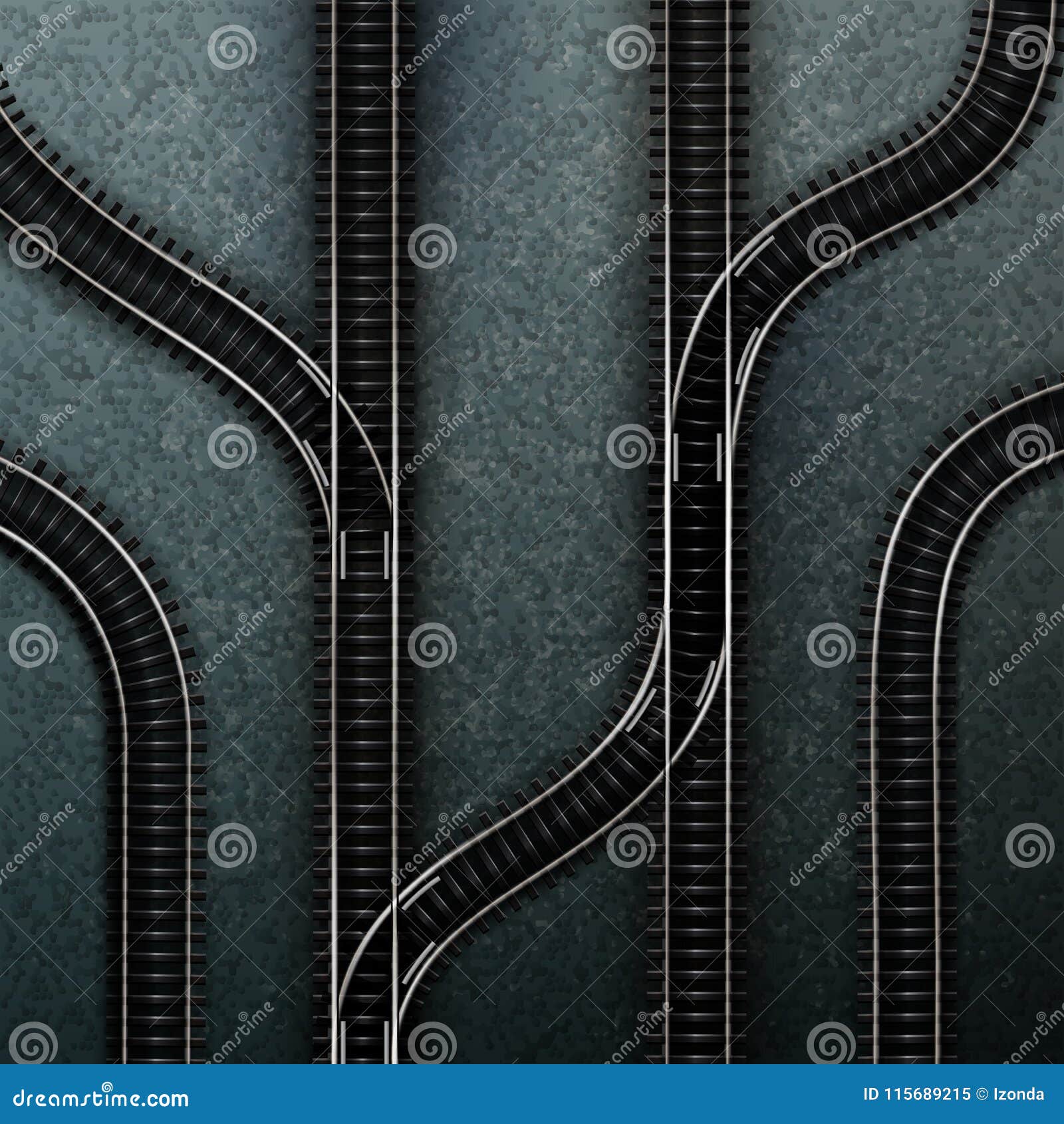 Empty railway tracks stock vector. Illustration of infrastructure ...