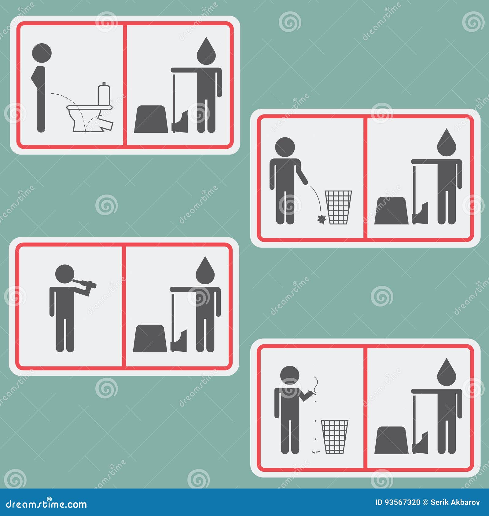 Vector Illustration Consisting of Four Images Stock Illustration ...