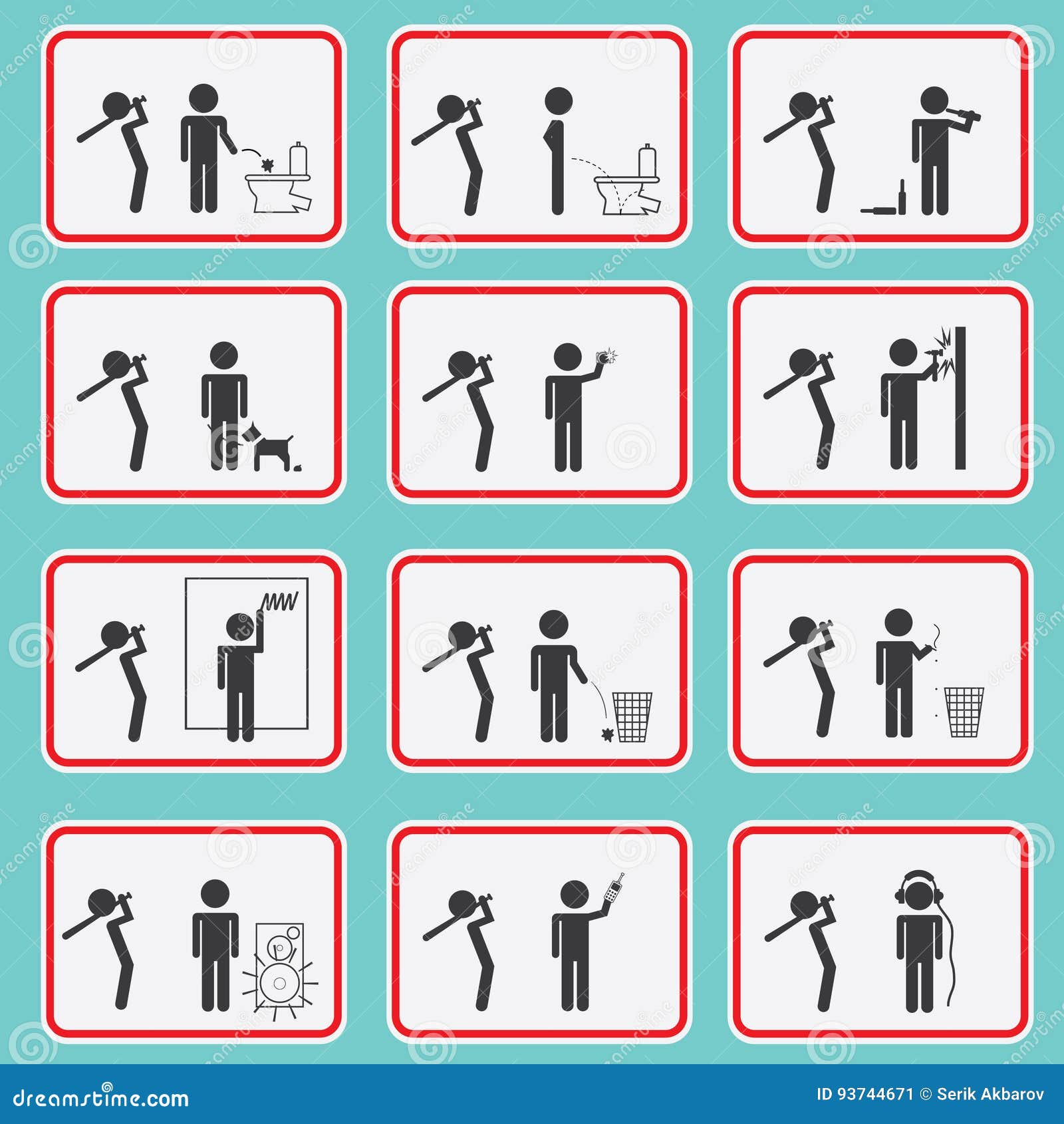 Vector Illustration Consisting of Four Images Stock Illustration ...