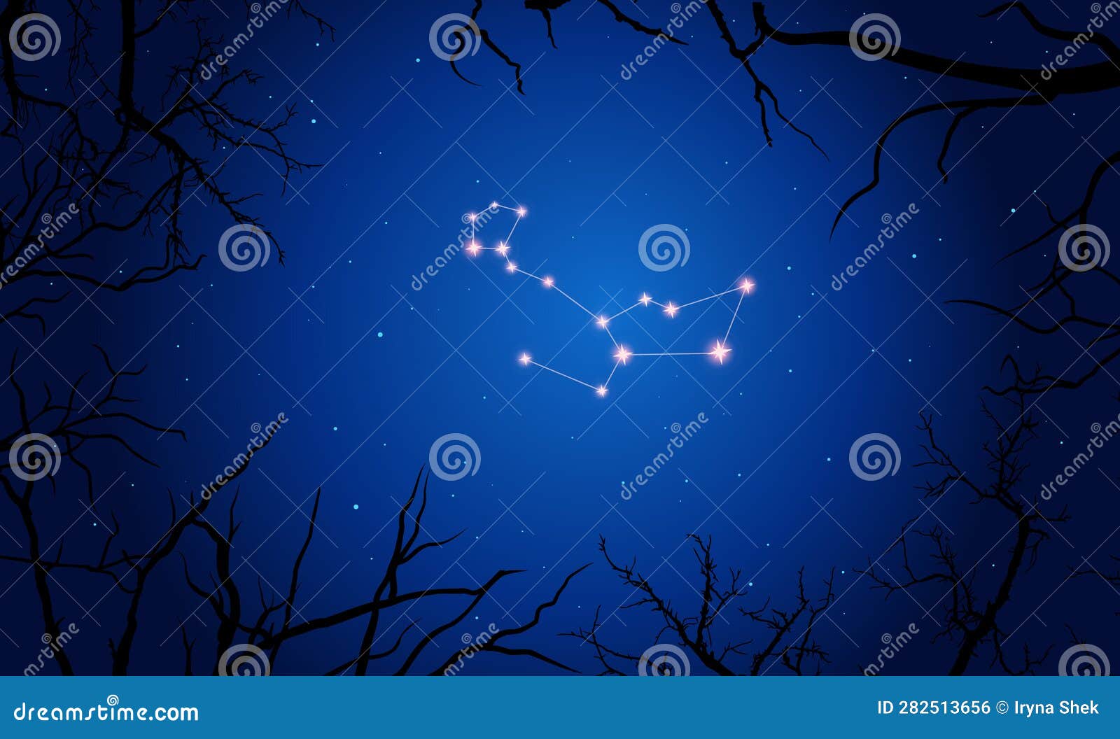 Cetus Constellation. Starry Night Sky. Cluster Of Stars, Galaxy. Deep ...