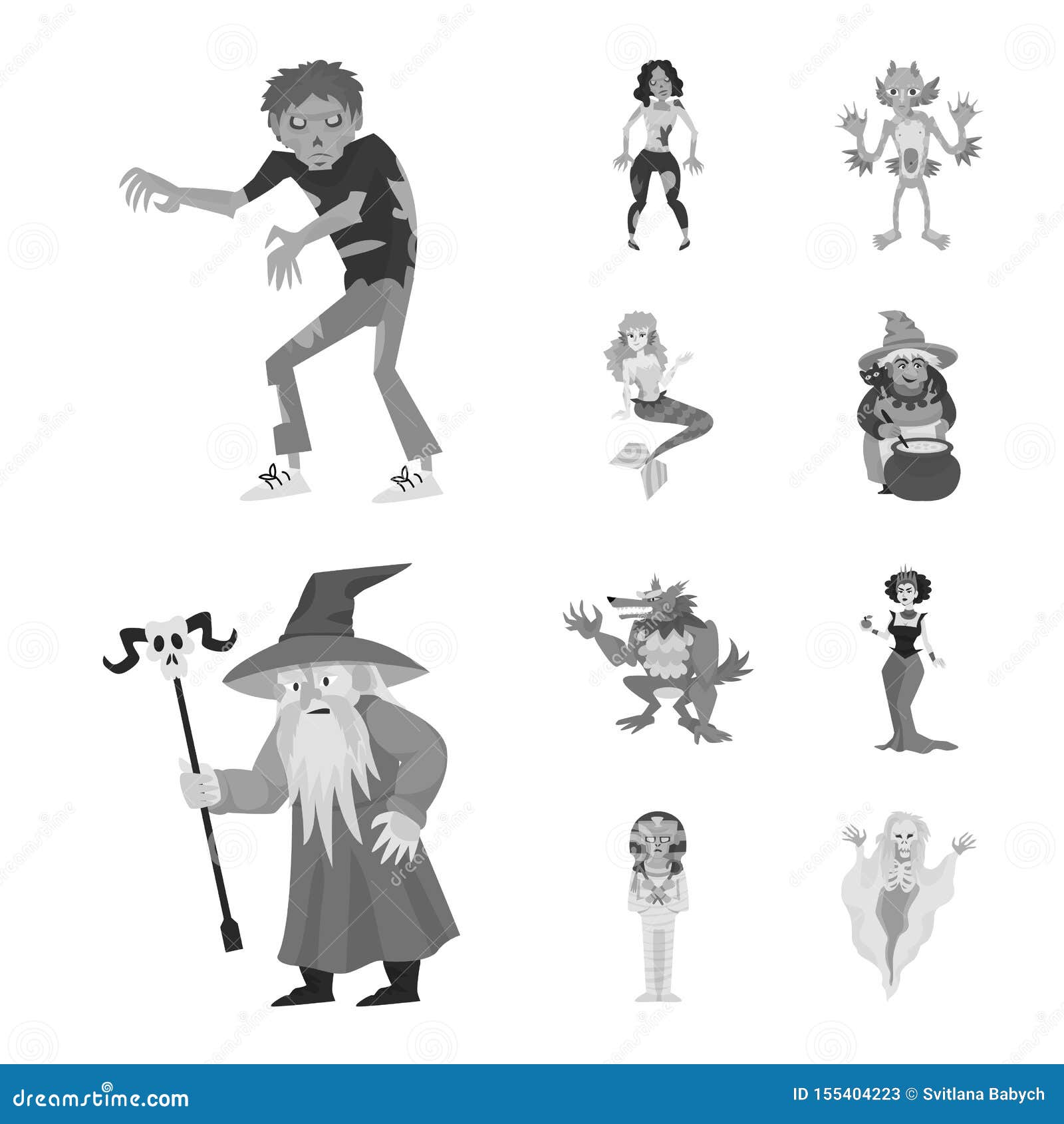 Vector Illustration of Consternation and Horror Sign. Set of ...