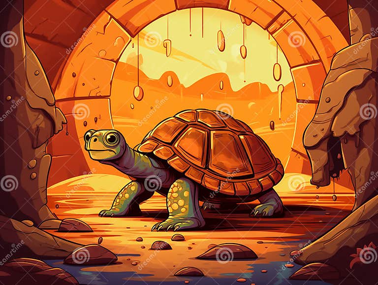 Vector Illustration of Friendly Turtle Stock Illustration ...