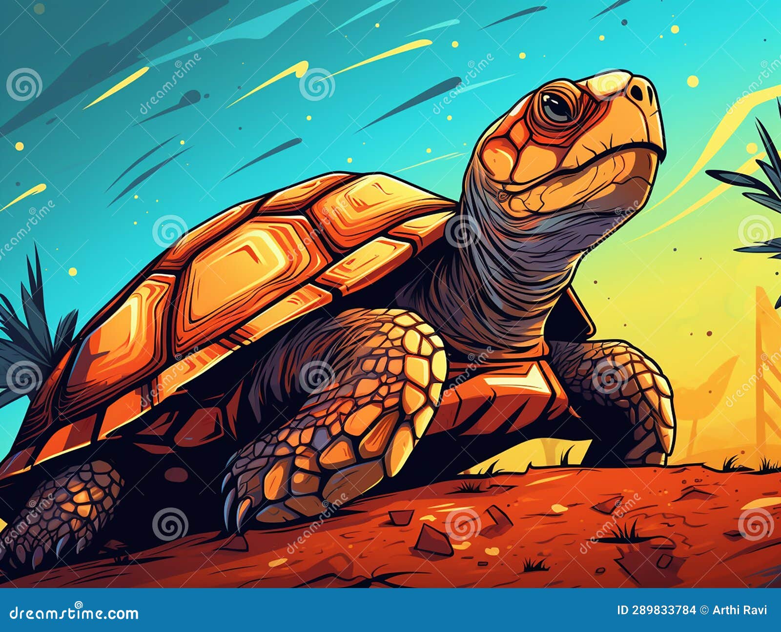 Vector Illustration of Friendly Turtle Stock Illustration ...