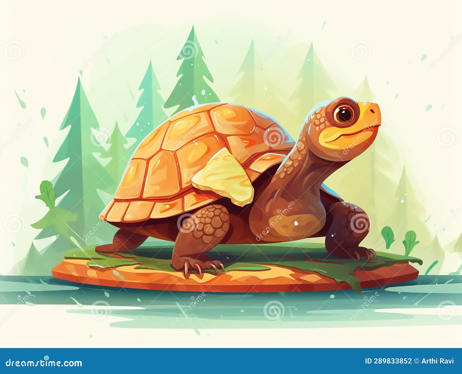 Vector Illustration of Friendly Turtle Stock Illustration ...
