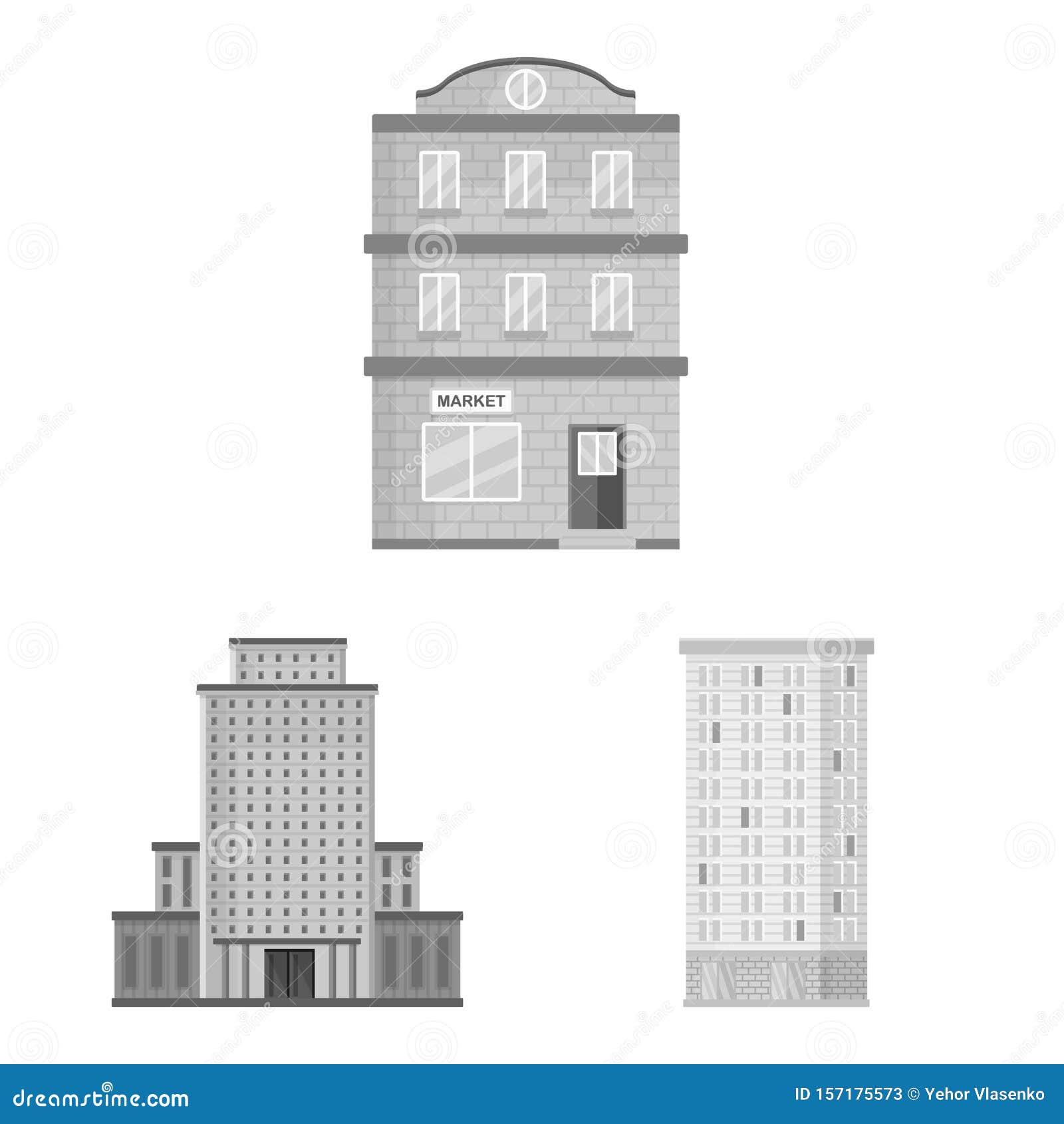 Vector Illustration of Construction and City Sign. Set of Construction ...