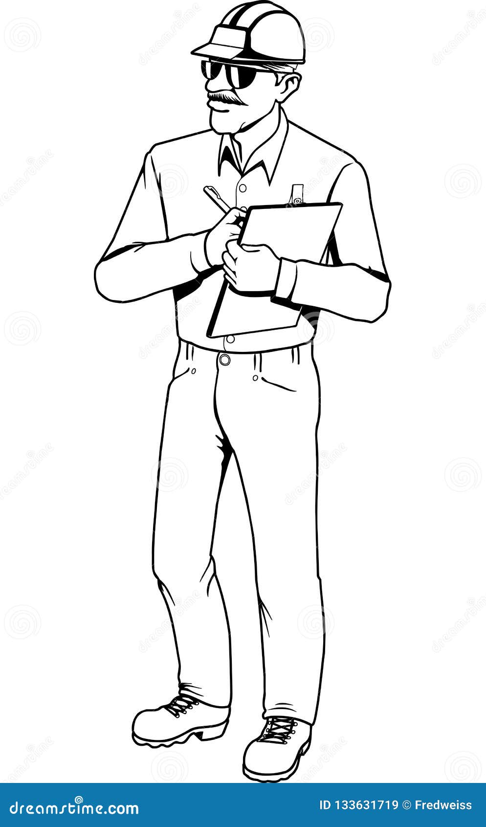 Construction Foreman Illustration Stock Vector - Illustration of ...